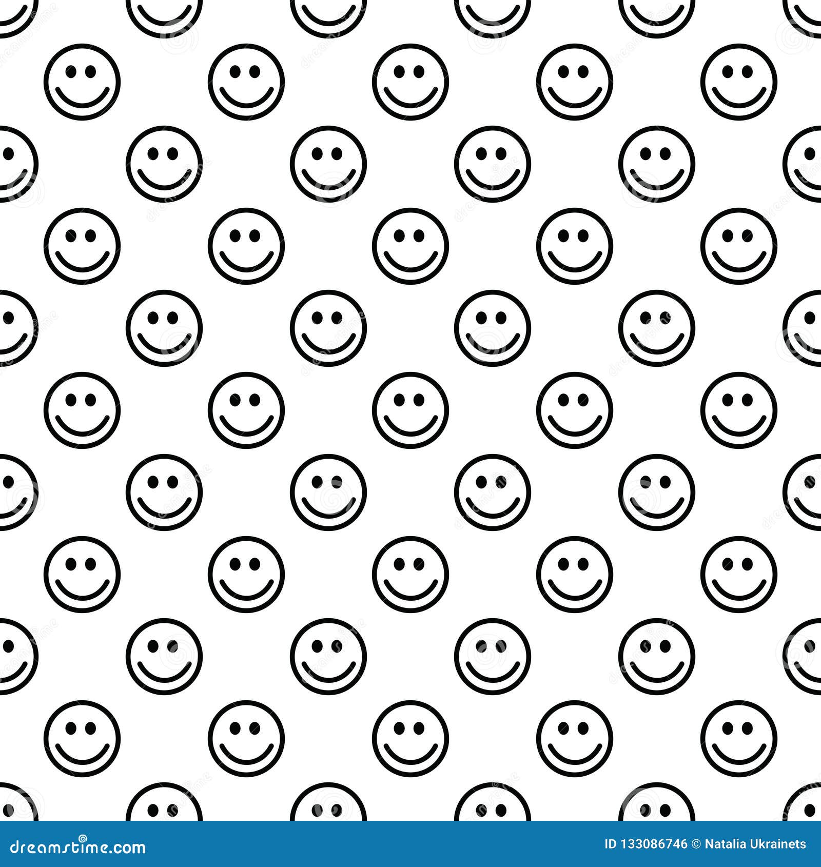 Pattern with smilies stock vector. Illustration of happy - 133086746