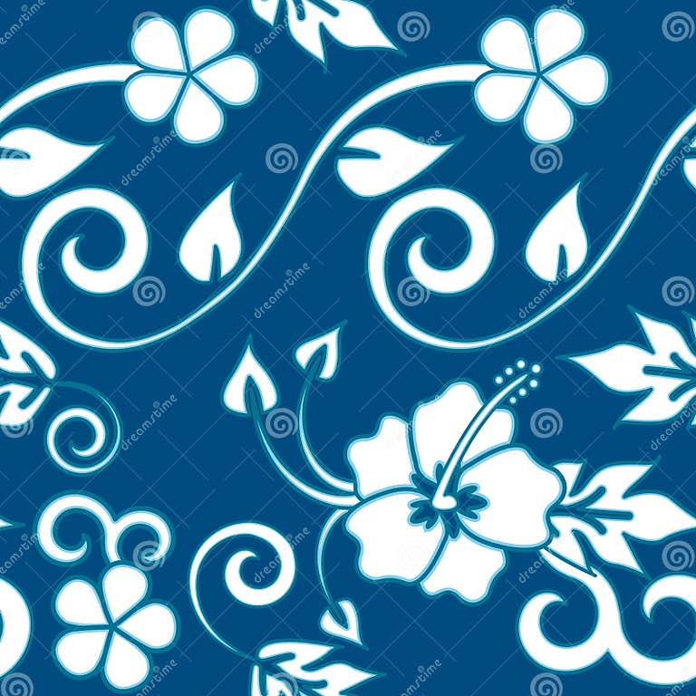 Seamless Hawaiian - Blue stock vector. Illustration of tourist - 6504070