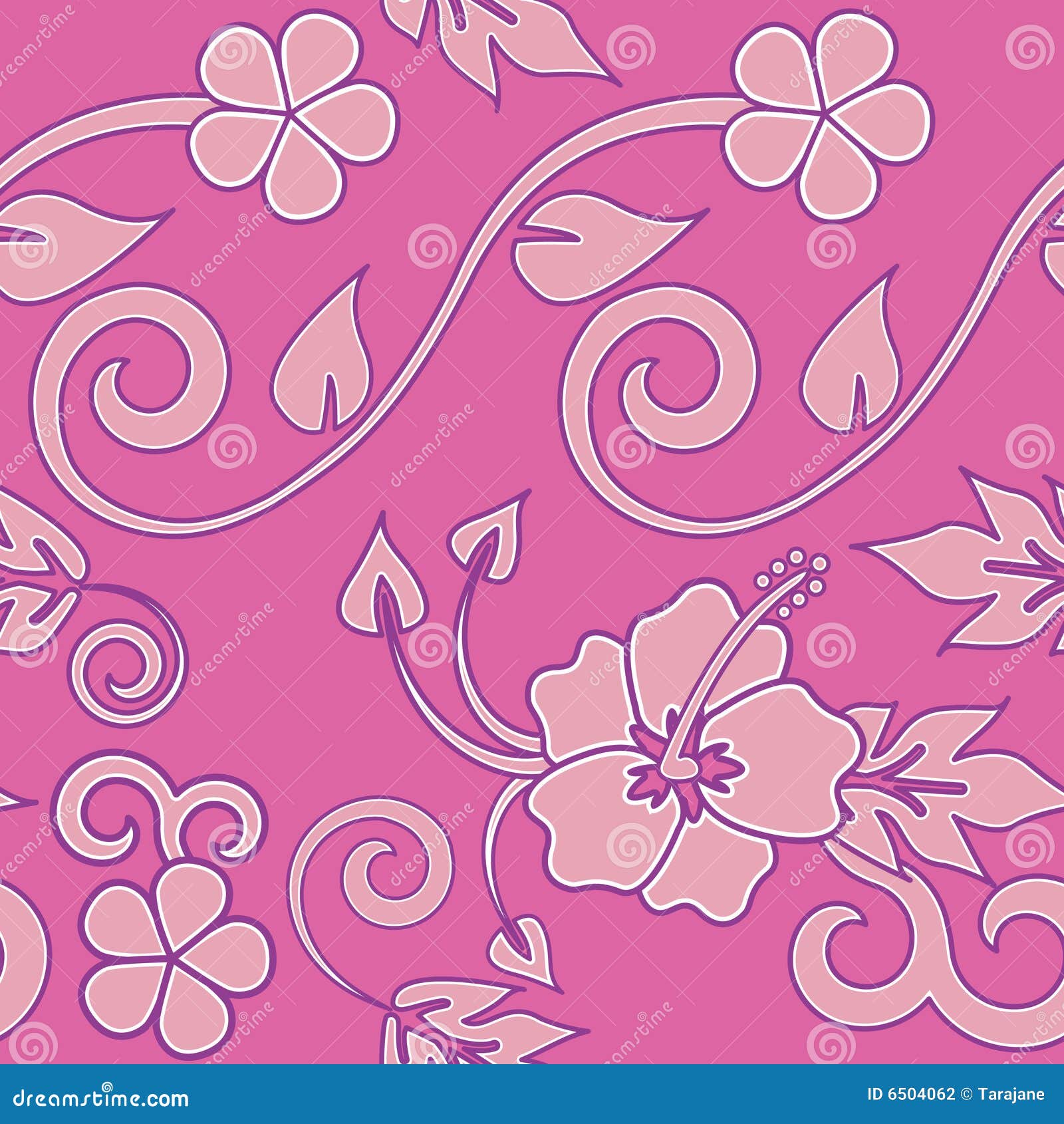 Seamless Hawaiian - Pink stock vector. Illustration of floral - 6504062