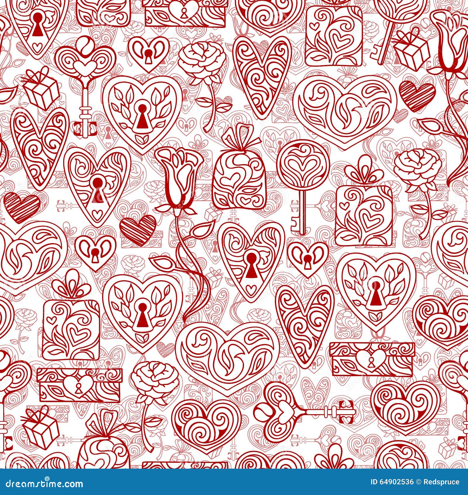 Seamless heart background stock vector. Illustration of decor - 64902536