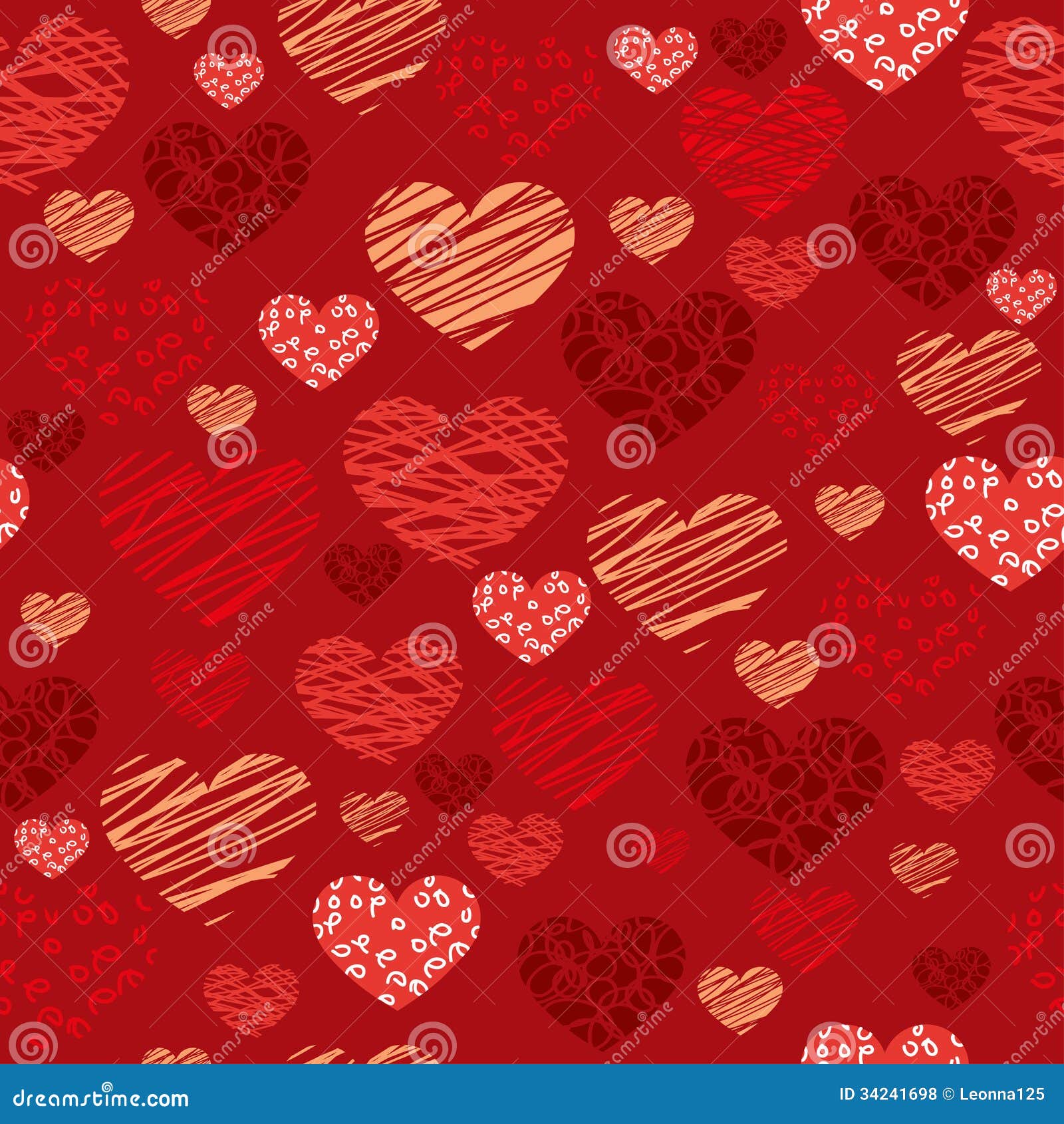 Seamless Heart Background - Illustration Stock Illustration ...