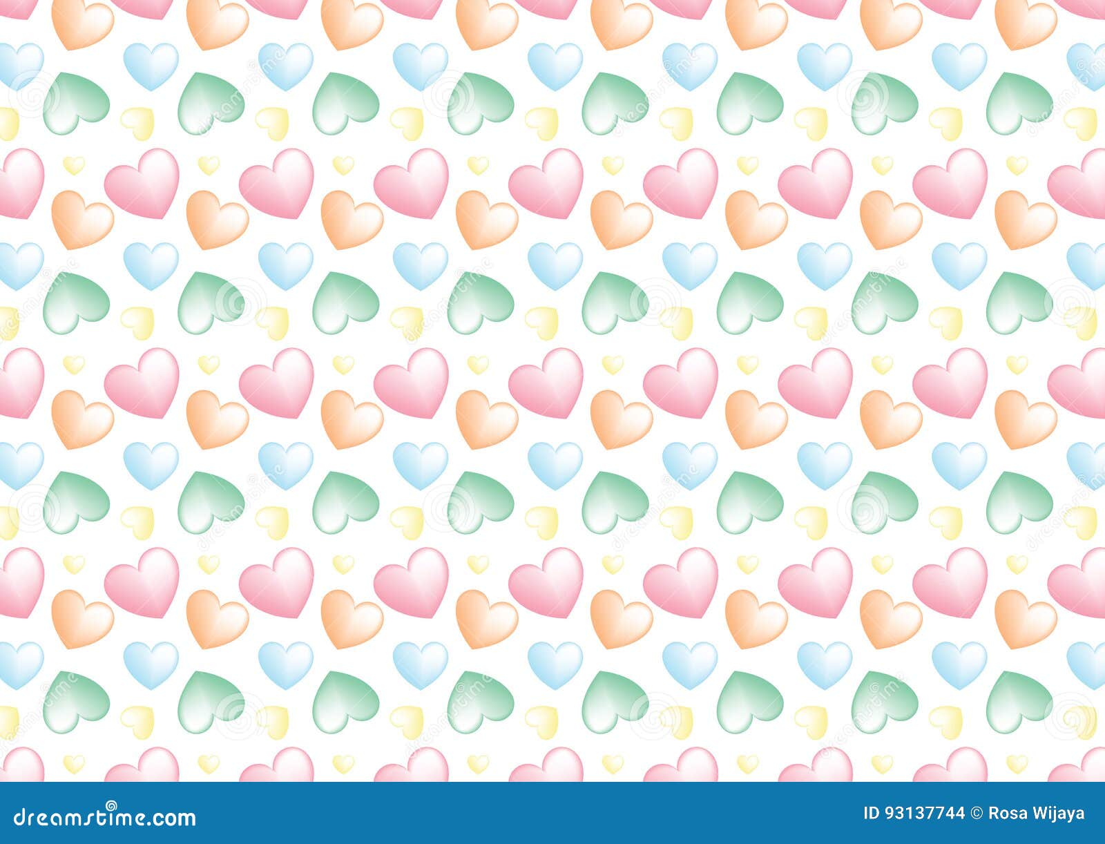Seamless Heart Background In Pastel Colors Vector Illustration ...