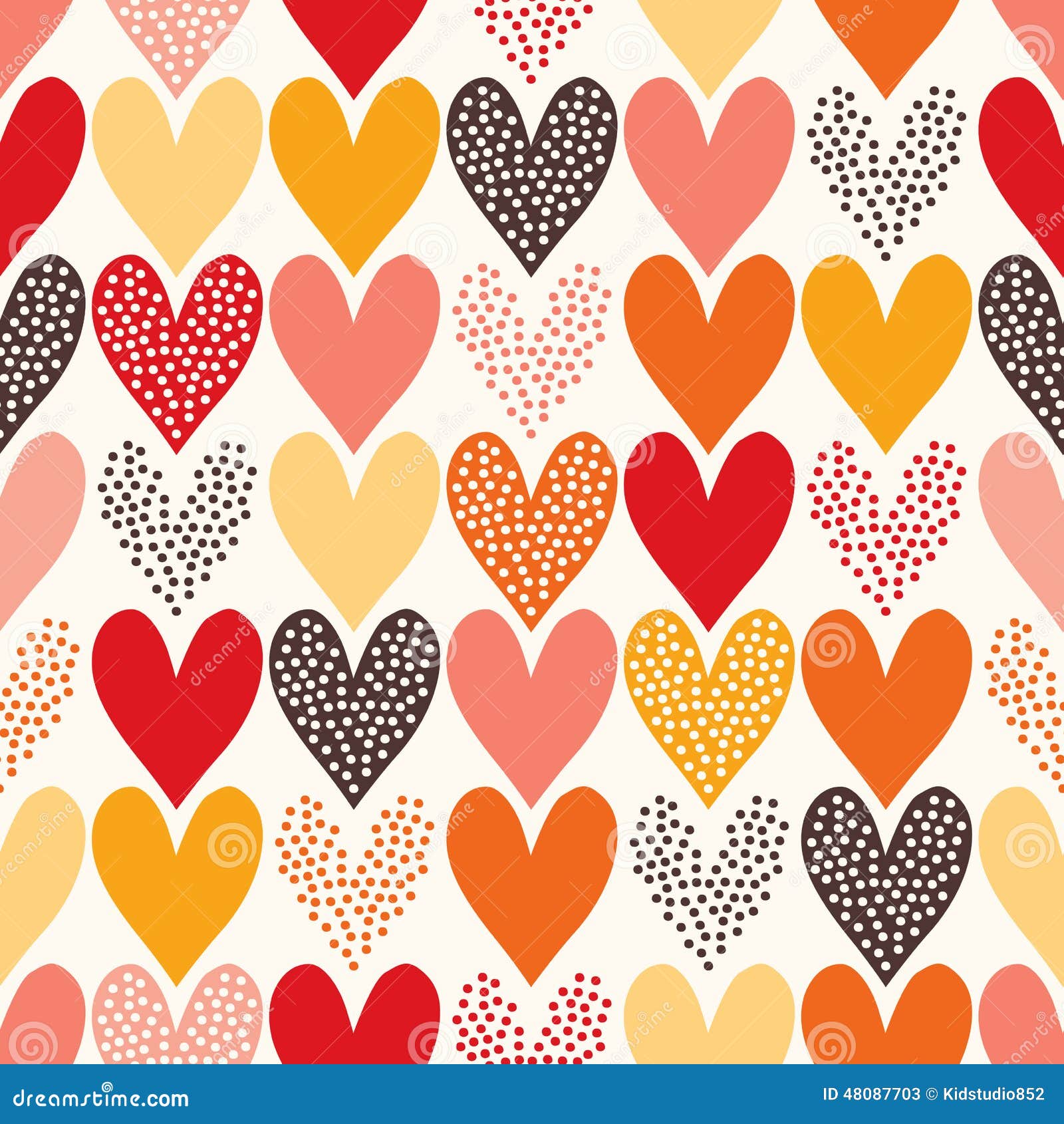 Seamless heart pattern stock vector. Illustration of love - 48087703