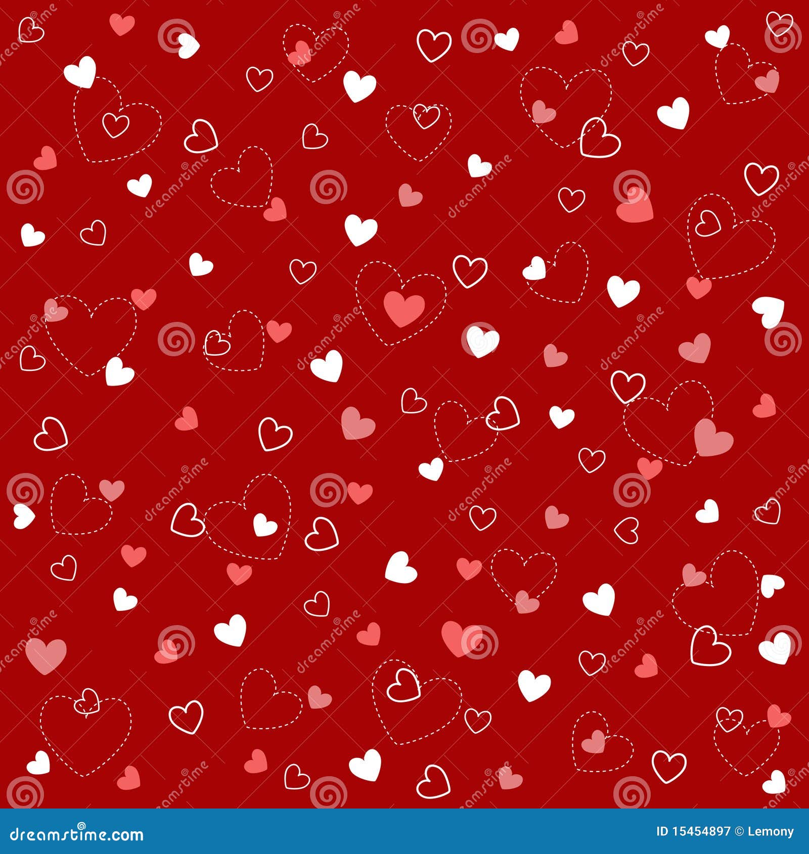 Seamless Heart Patterns with Fabric Texture Stock Vector - Illustration ...