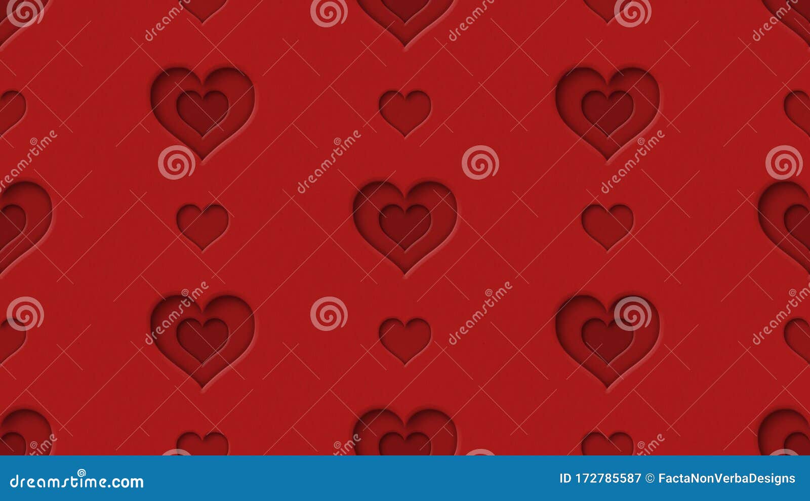 Seamless Heart Shapes Pattern Illustration 3d Render Stock Illustration ...