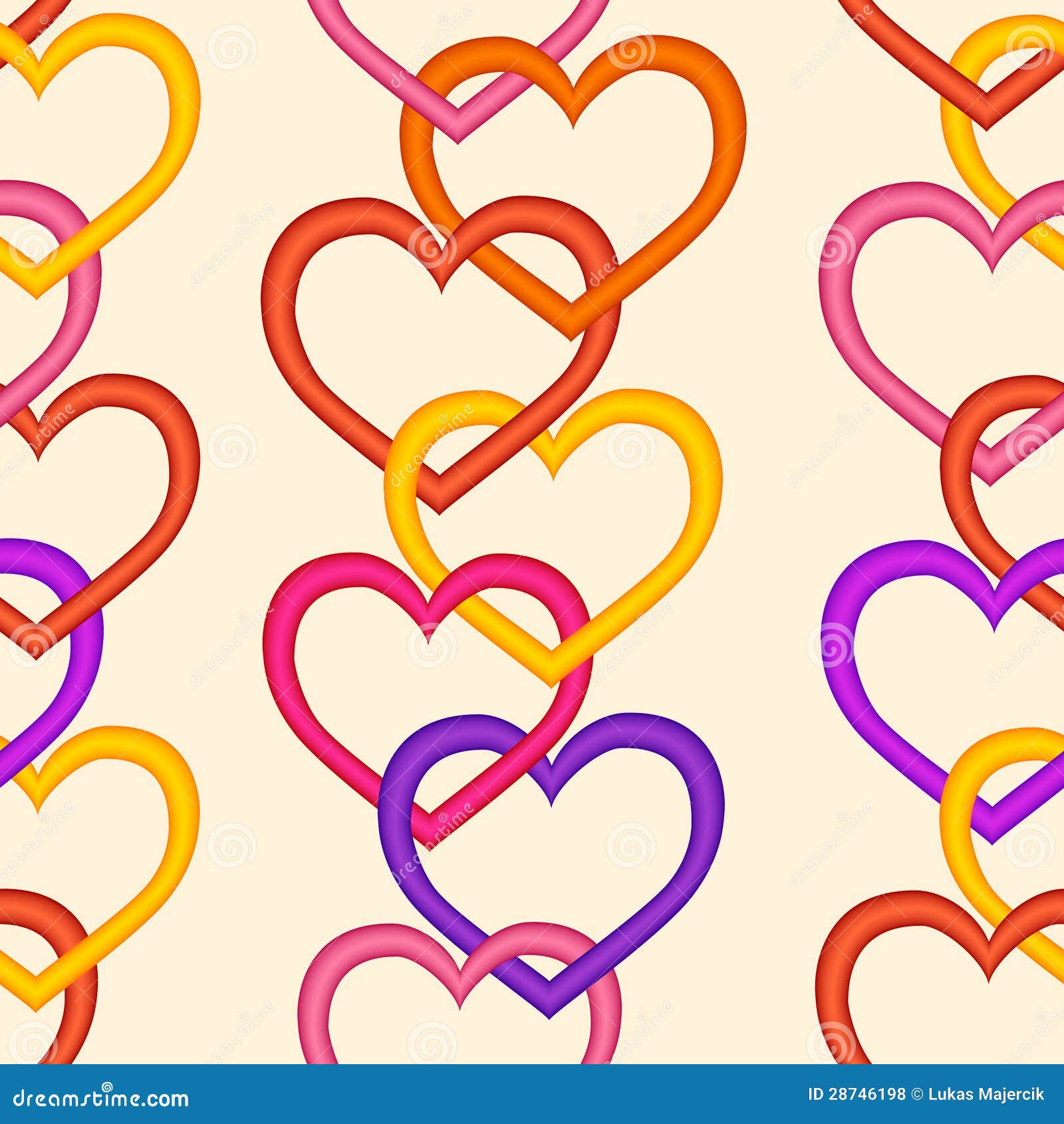 Seamless hearts pattern stock vector. Illustration of summer - 28746198