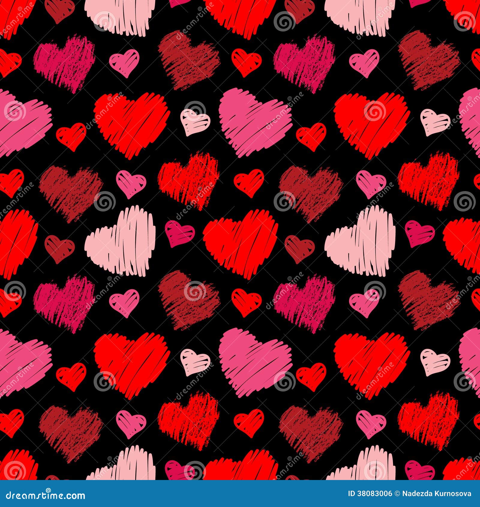 Seamless hearts pattern stock vector. Illustration of heart - 38083006