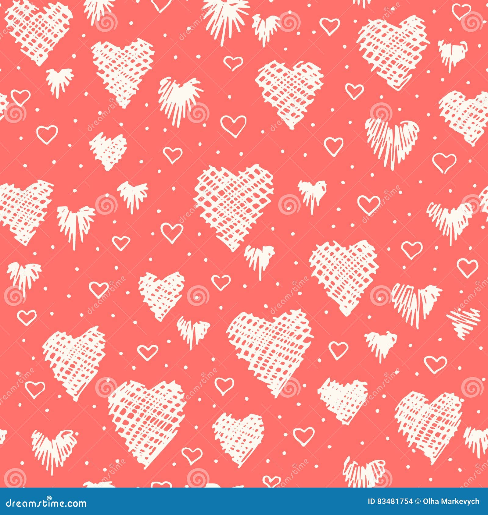 Seamless hearts pattern stock vector. Illustration of ornament - 83481754