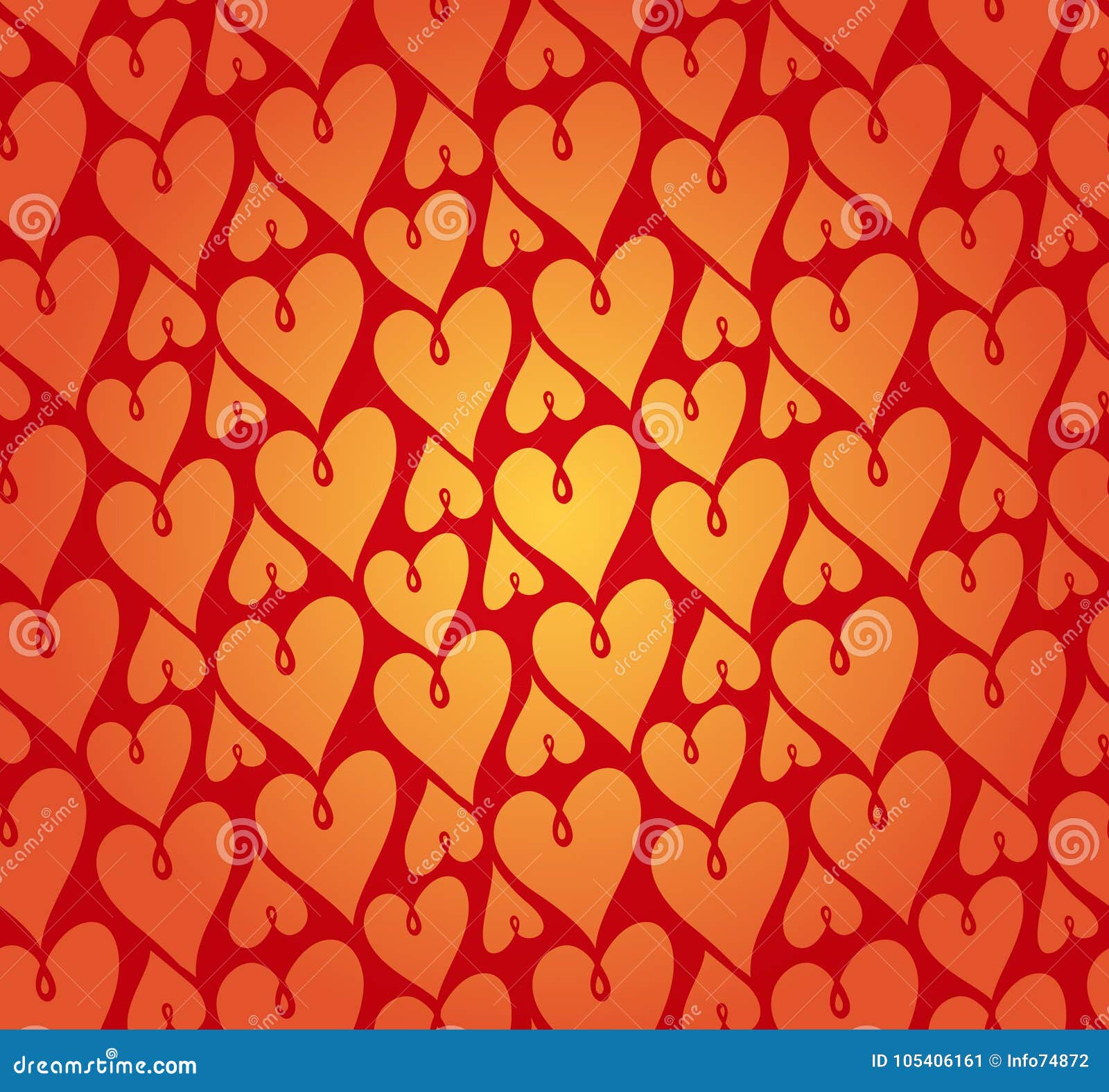 Seamless Hearts Pattern Vector Repeating Texture Stock Illustration
