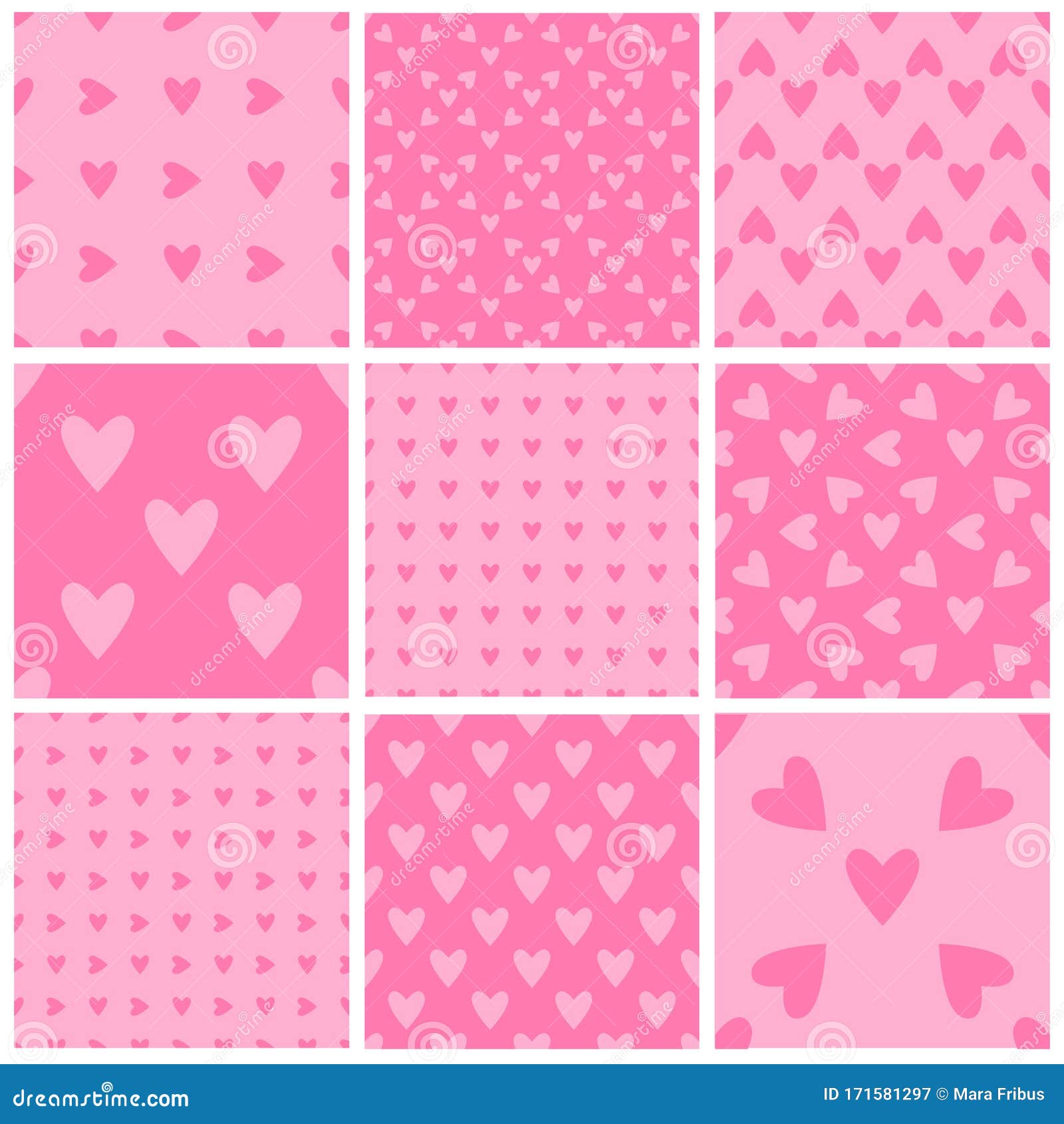 Seamless hearts patterns stock vector. Illustration of graphic - 171581297