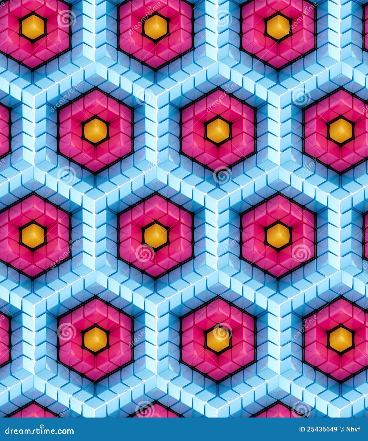 Seamless Hexagon Cube Background Texture Stock Illustration ...