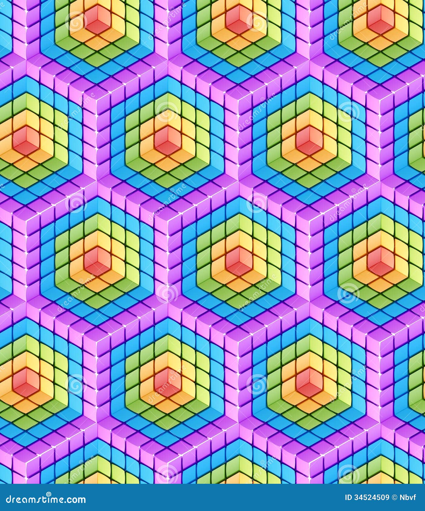 Seamless Hexagon Cube Background Texture Stock Illustration ...