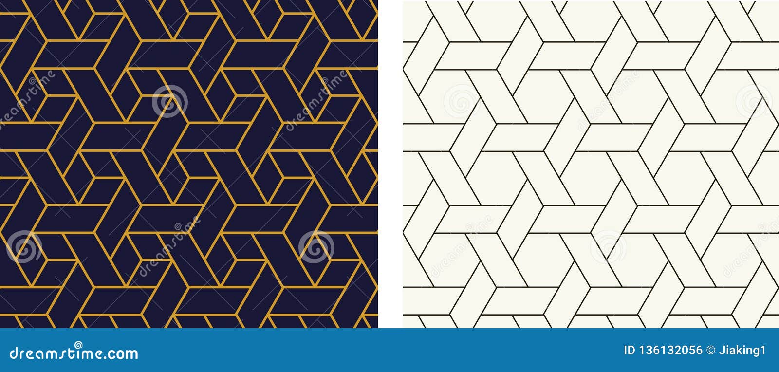 Seamless Hexagon Pattern in Linear Style, Vector Stock Vector ...