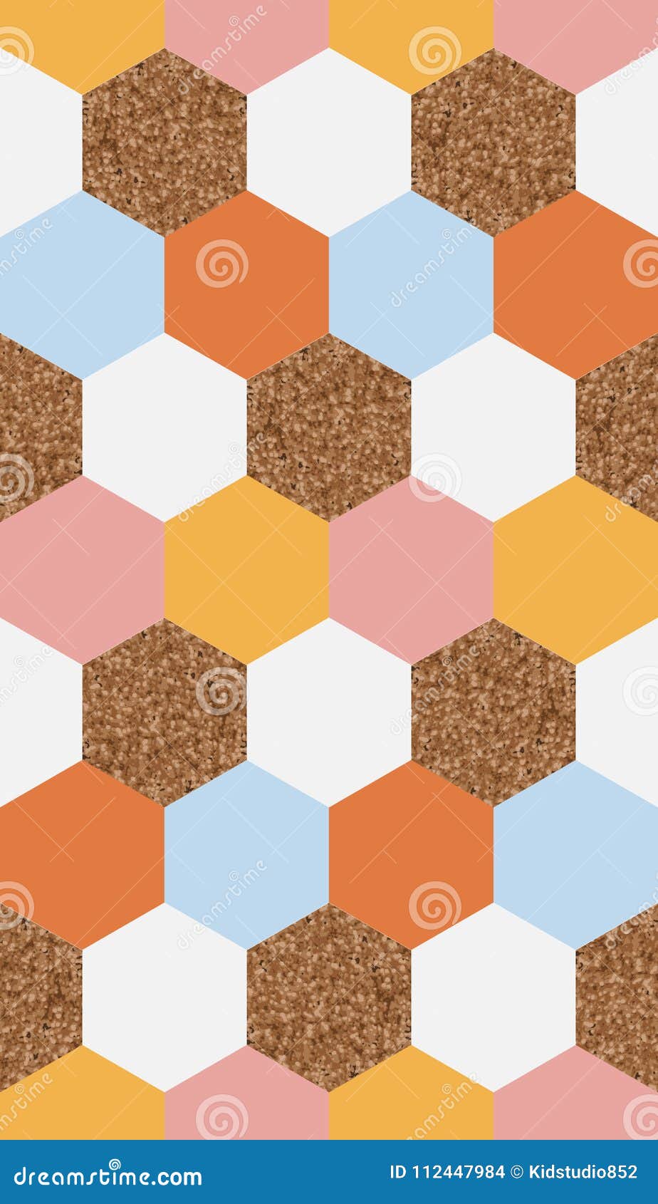 Seamless Hexagon Tile Pattern with Glittery Effect Stock Vector ...