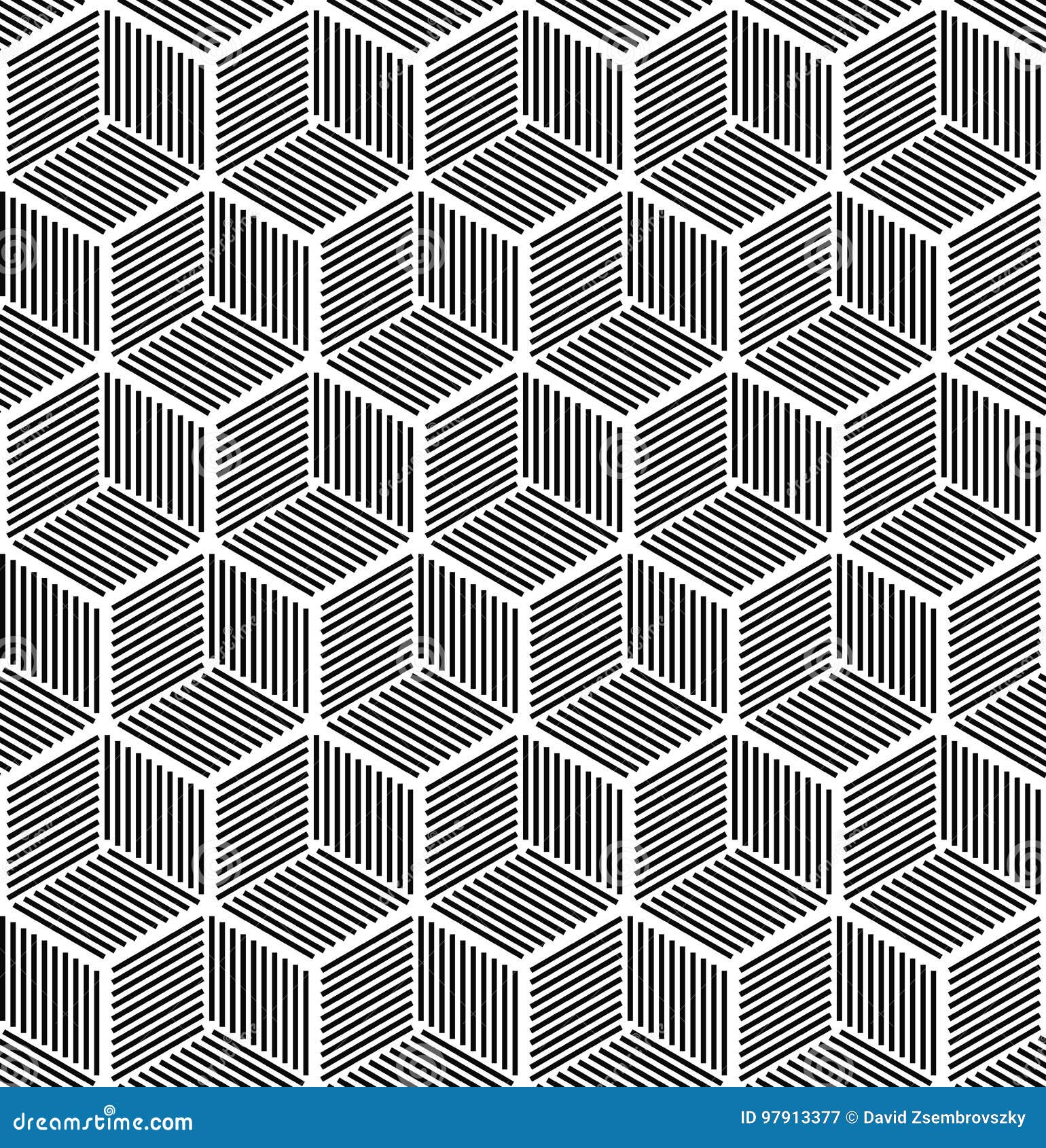 Seamless Hexagonal Line Cube Pattern Stock Vector - Illustration of ...