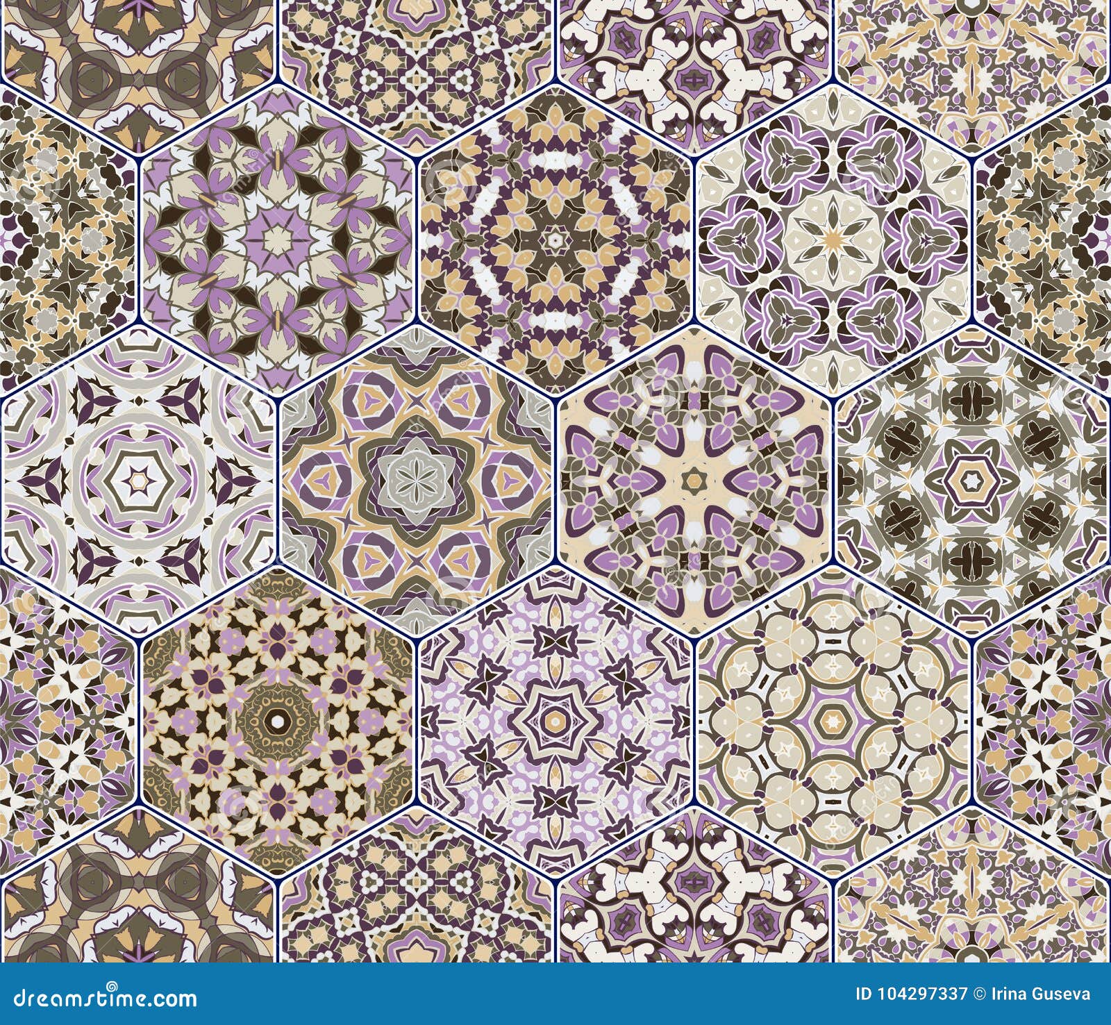 Hexagon set template stock vector. Illustration of oriental - 104297337