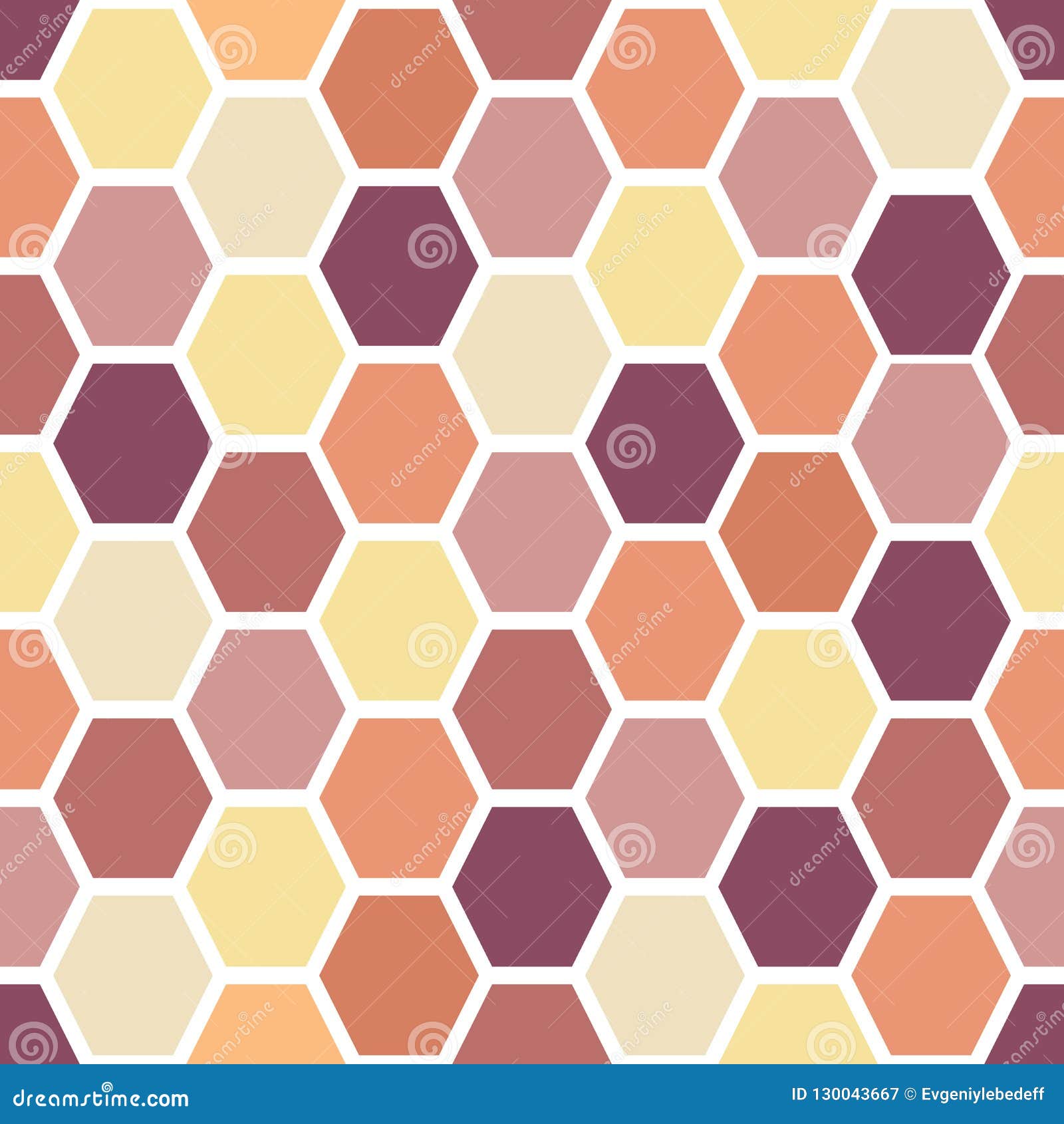 Seamless Hexagonal Tiled Pattern. Warm Autumn Colors Stock Illustration ...