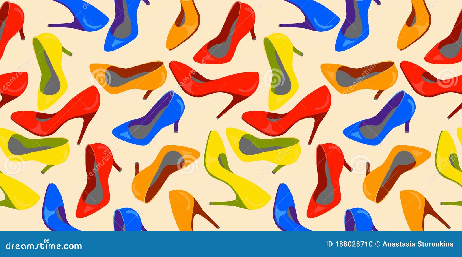 Seamless of Shoes. Colour Vector Illustration Stock Vector ...