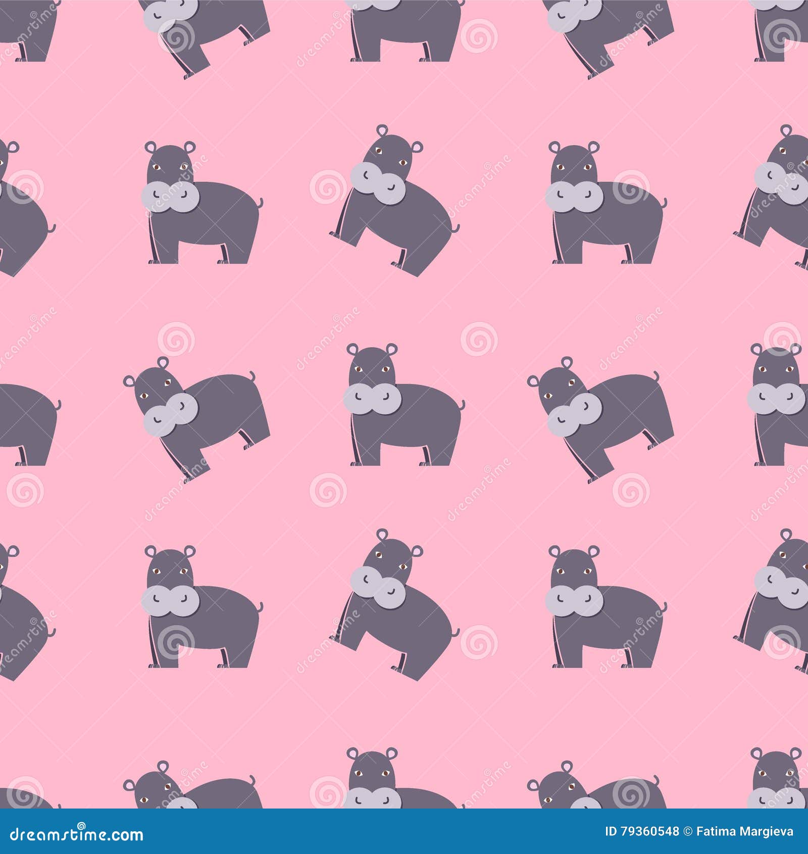 Seamless hippo pattern stock vector. Illustration of face - 79360548