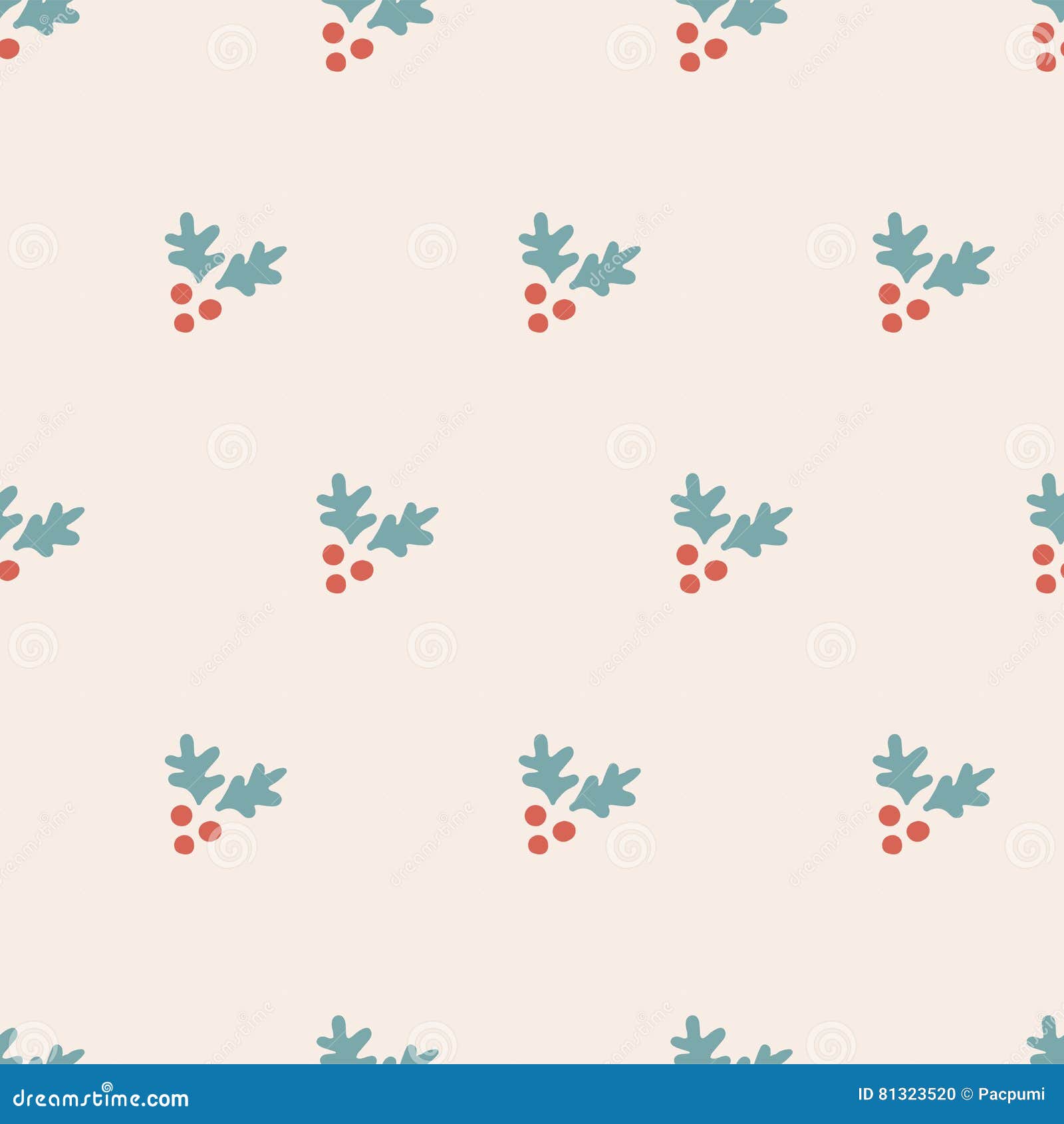 Seamless Holly Berry Pattern Stock Illustration - Illustration of ...
