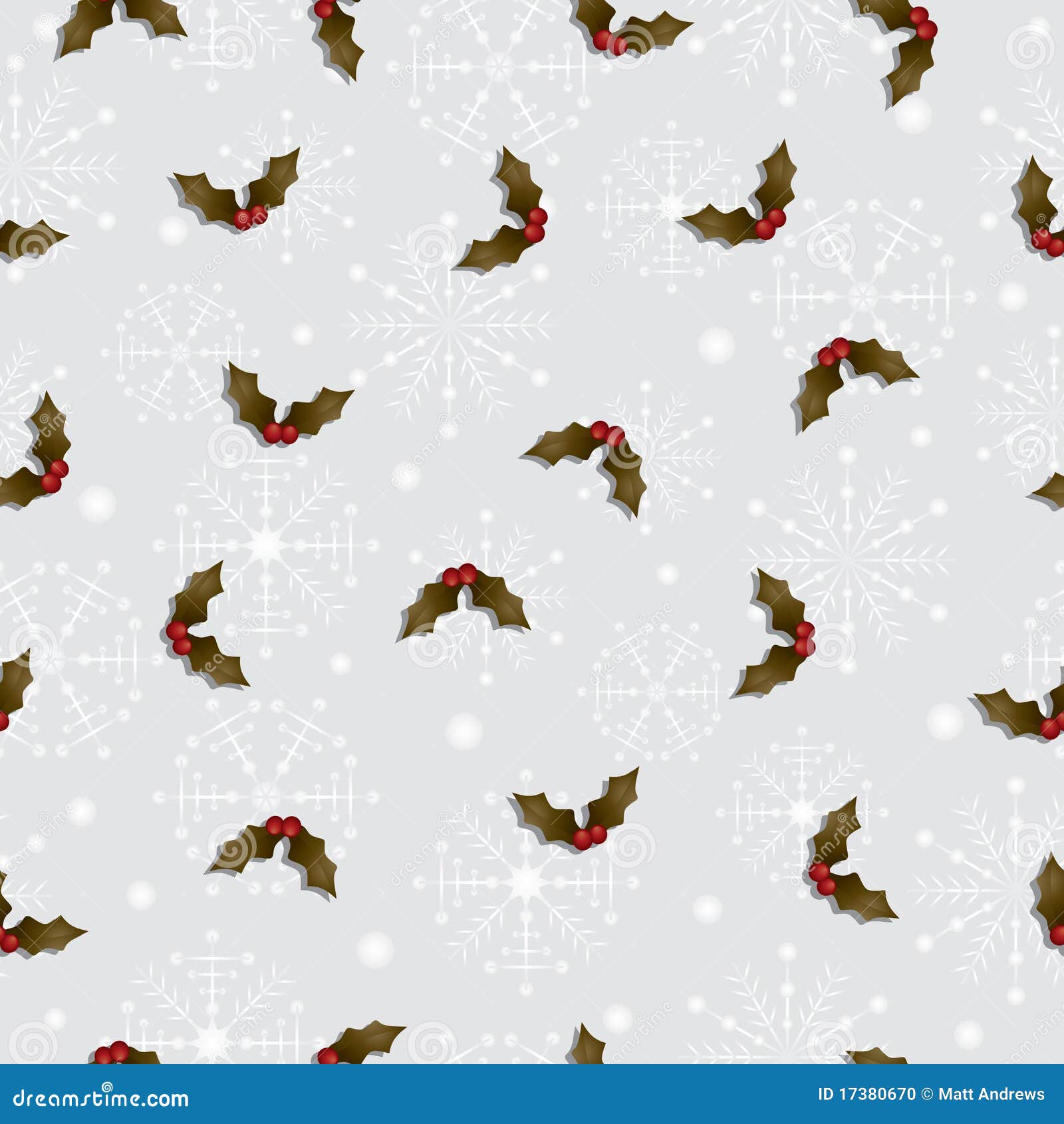 Seamless holly pattern stock vector. Illustration of spot - 17380670