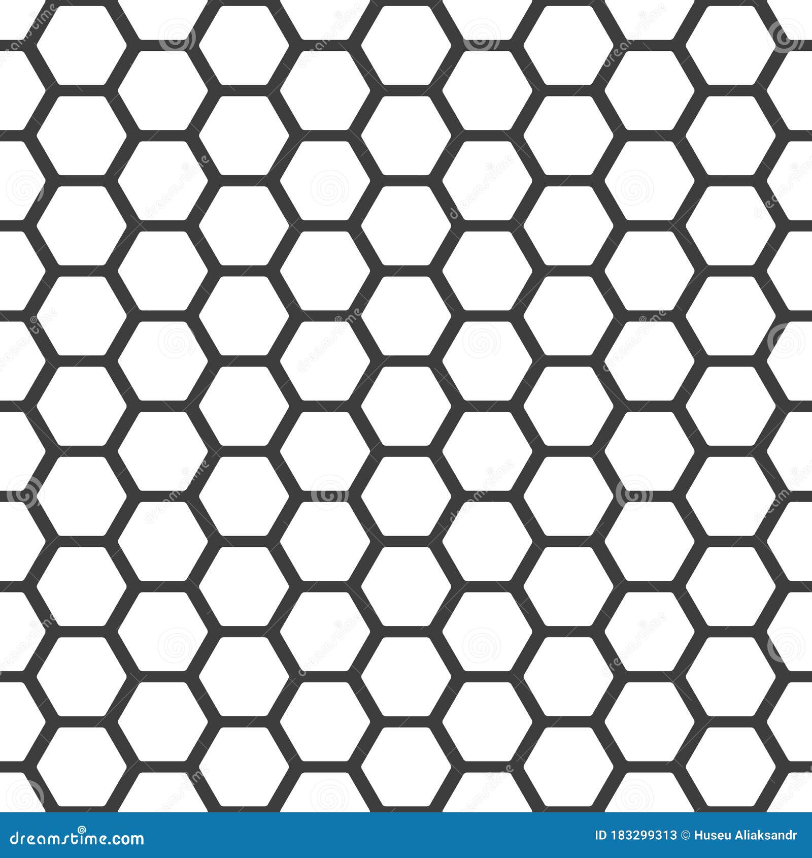 Seamless Honey Pattern With Outlined Honey Cells Cartoon Vector ...