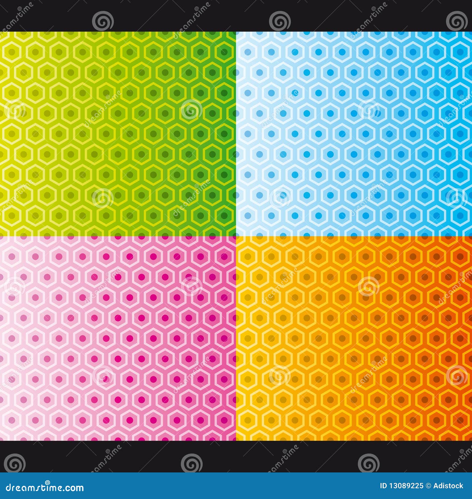 Seamless Honeycomb Pattern Set. Vector. Stock Vector - Illustration of ...