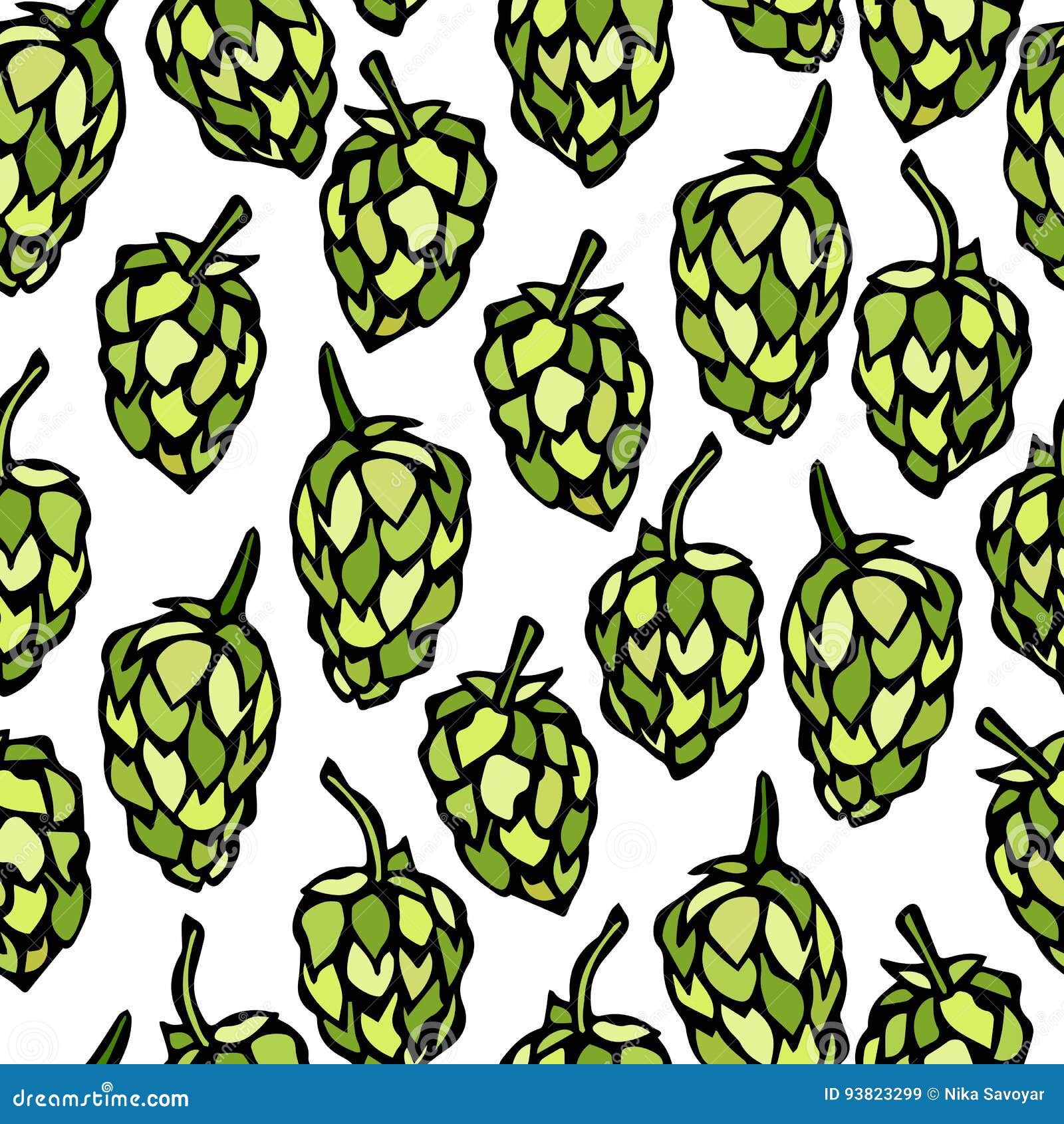 Seamless With Hops. Beer Pattern. Isolated On A White Background ...