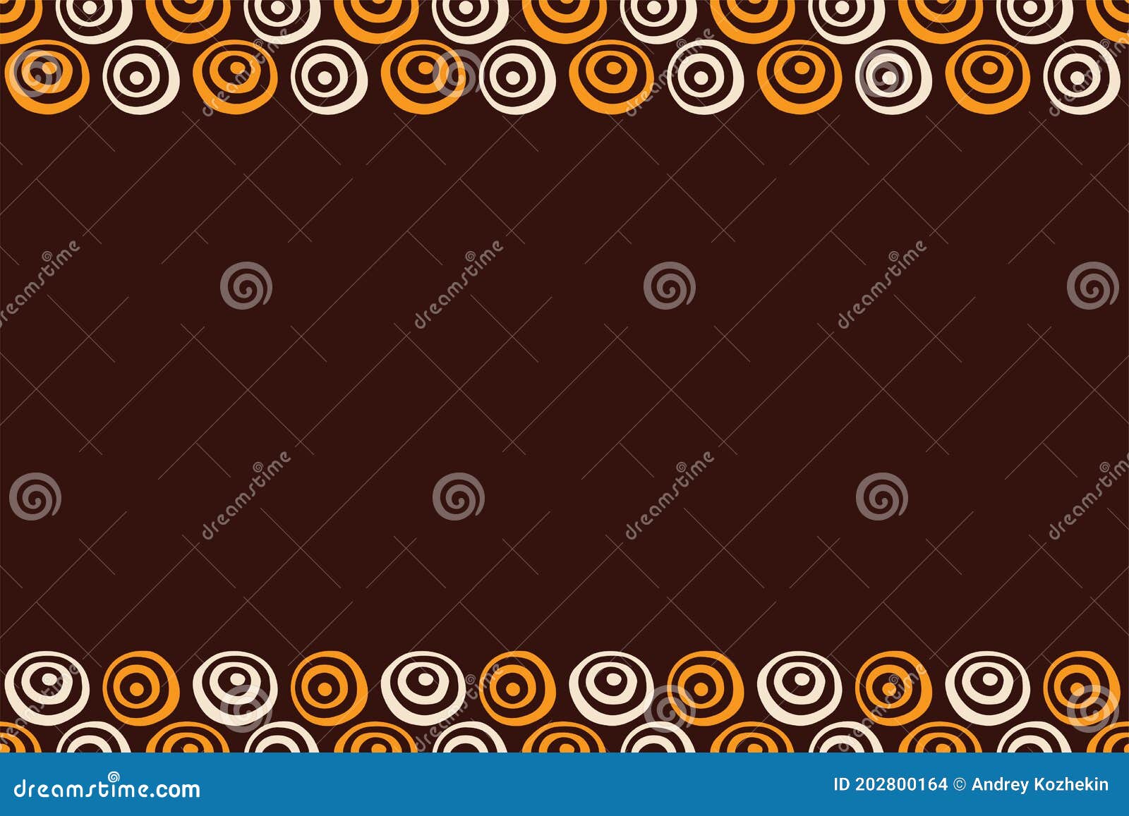 Seamless Horizontal Border Pattern with Hand Drawn Circles, Targets ...