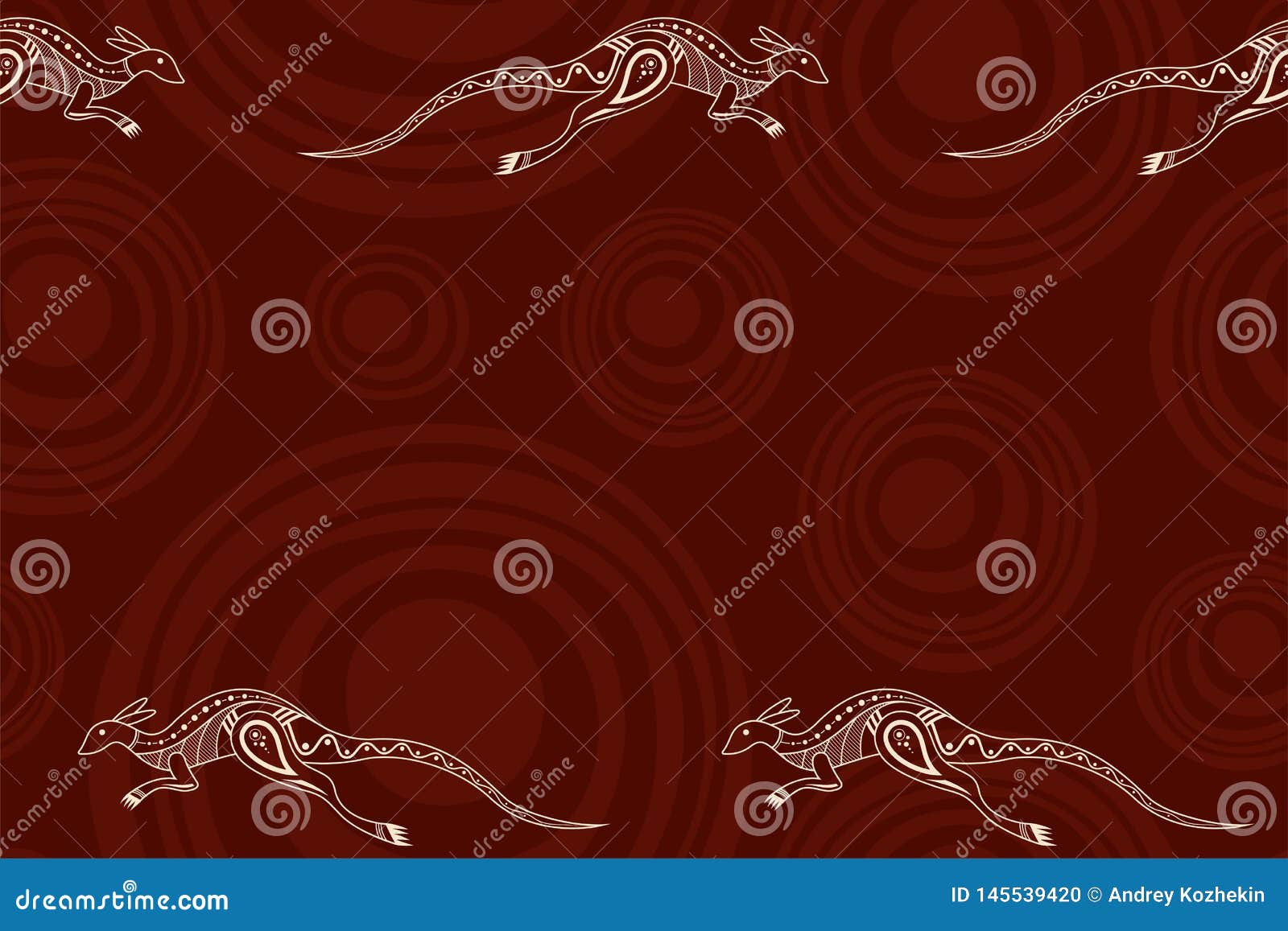 Border With Kangaroos. Cartoon Vector | CartoonDealer.com #19769219