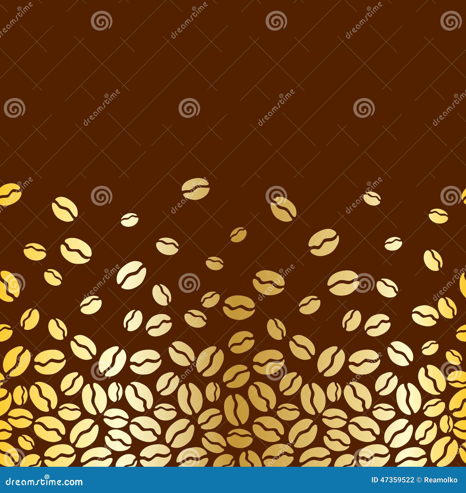 Seamless Horizontal Coffee Beans Pattern. Stock Vector - Illustration ...