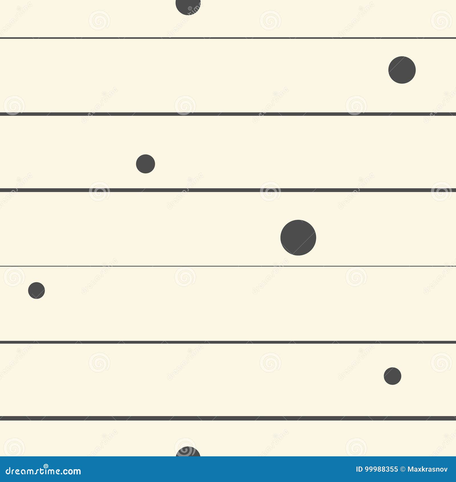 Seamless Horizontal Line and Circle Pattern. Stock Vector ...