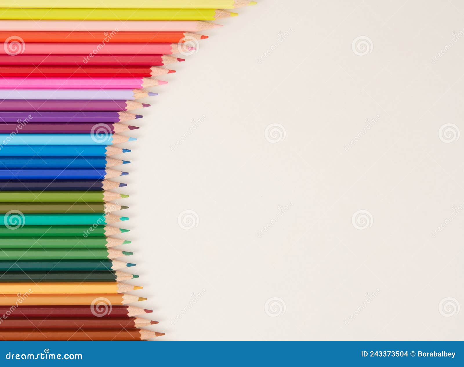 Seamless Horizontal Pattern Colored Pencils Arranged in a Wave with ...