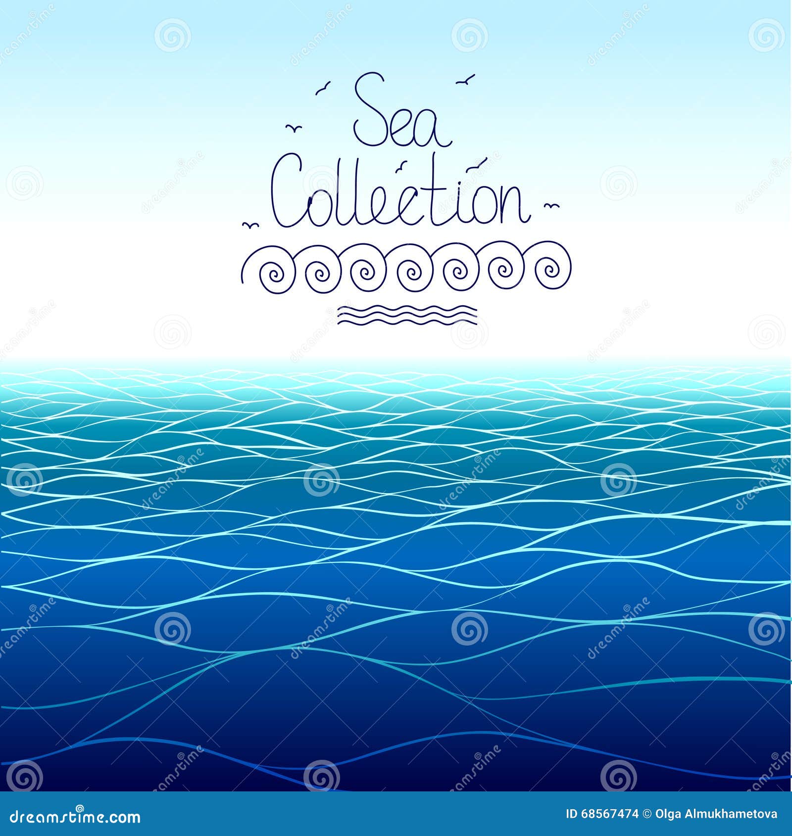Seamless Horizontal Sea Background Stock Vector - Illustration of ...