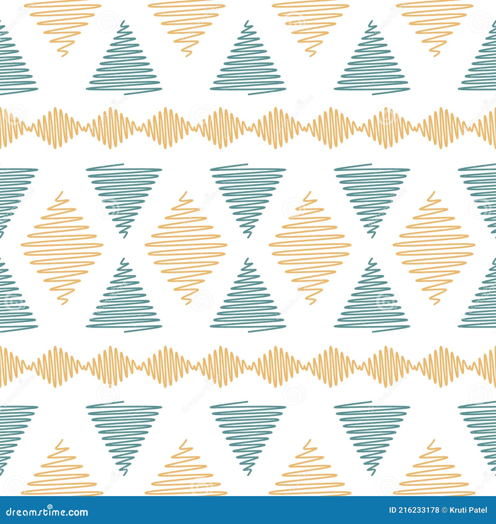 Seamless Horizontal Tribal Pattern with Scribbled Stock Vector ...