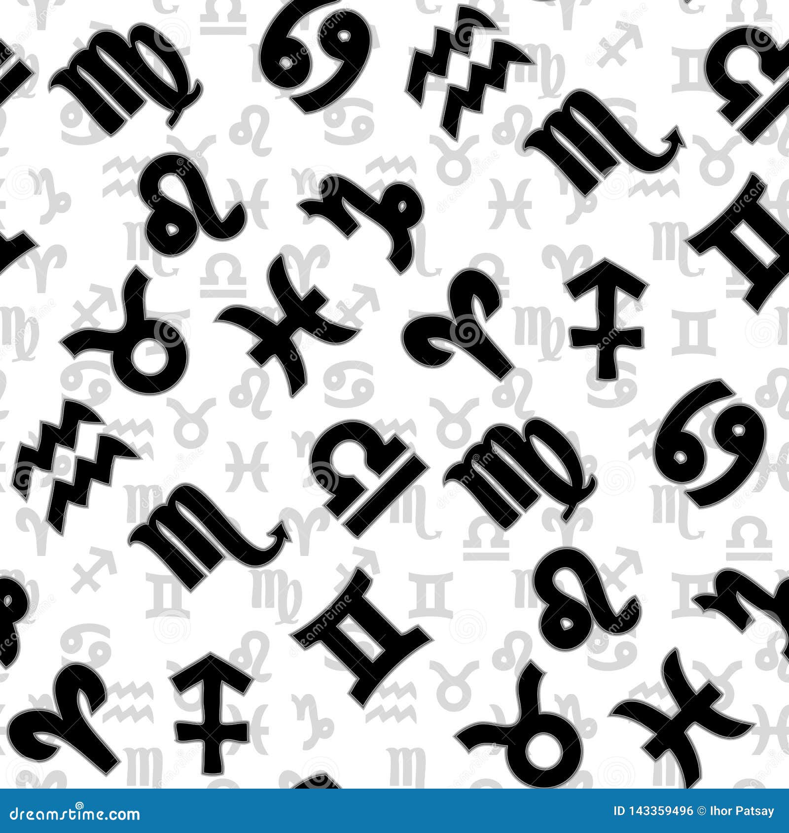 Seamless horoscope pattern stock vector. Illustration of birth - 143359496
