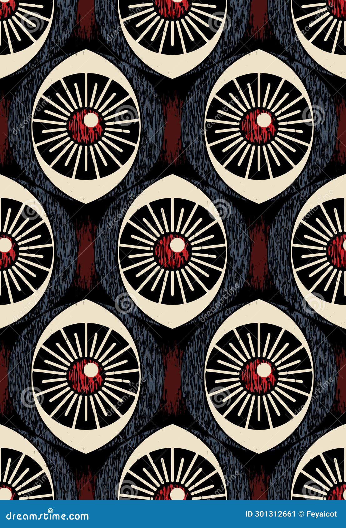 Seamless Horror Pattern with Drawn Scary Eyes, Repeat Texture ...