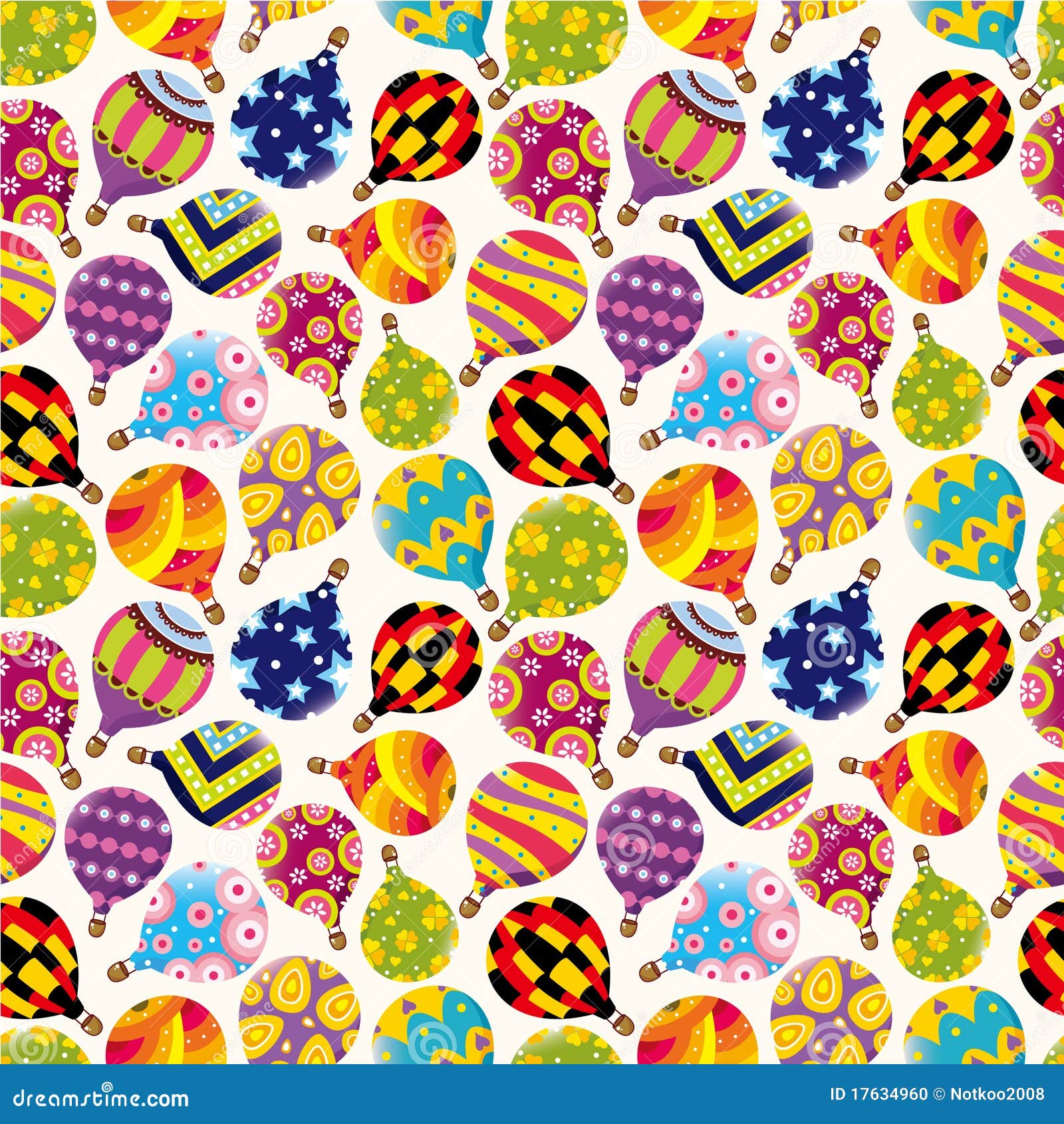 Seamless Hot Air Balloon Pattern Stock Photo - Image: 17634960