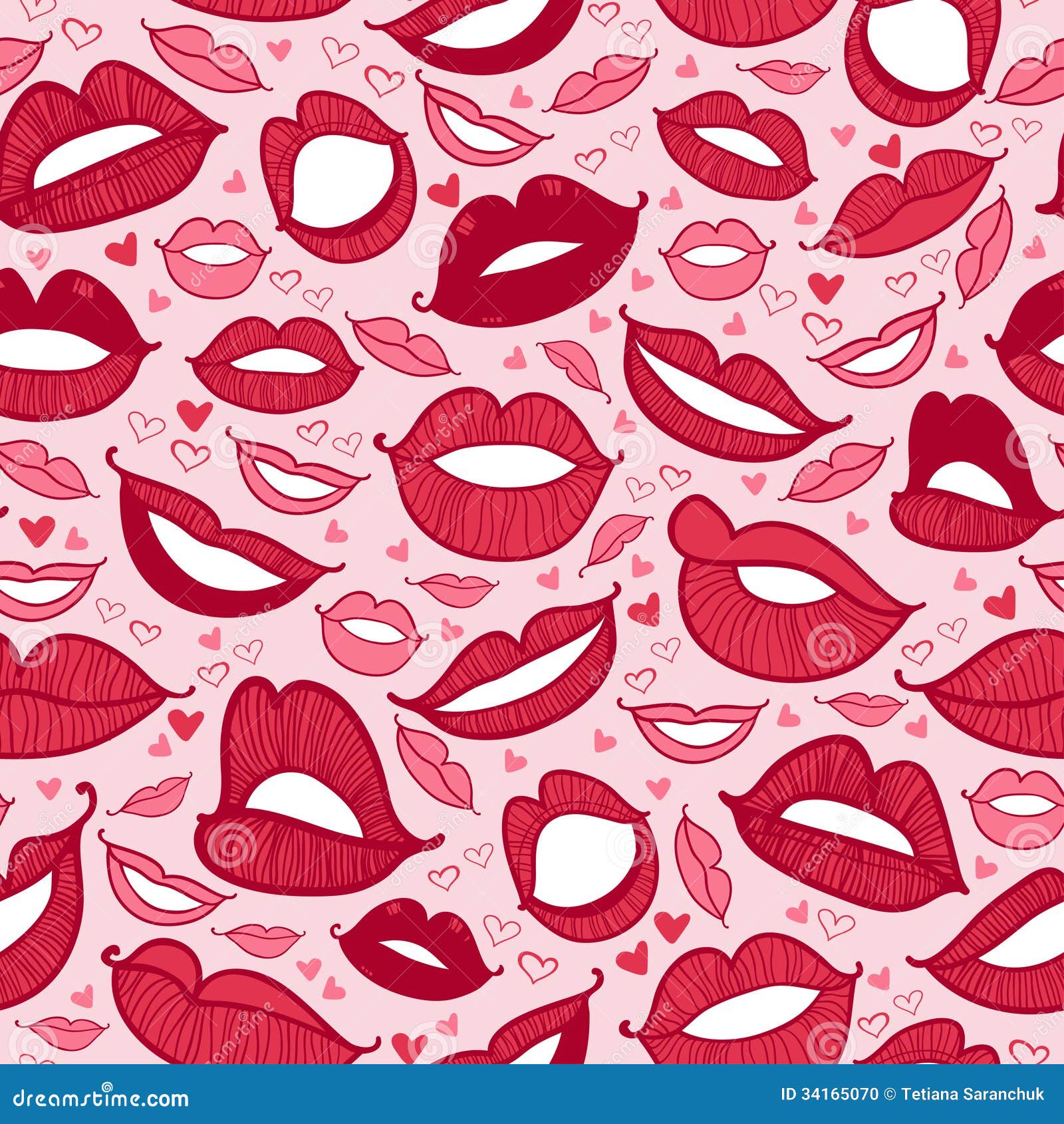Seamless Hot Love Lips Illustration Stock Vector - Illustration of pink ...
