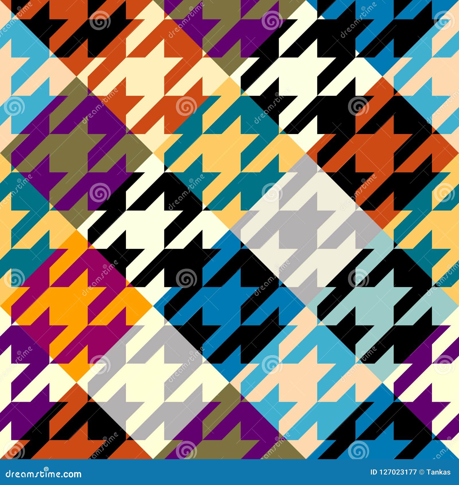 Seamless Hounds-tooth Pattern Stock Vector - Illustration of dogtooth ...