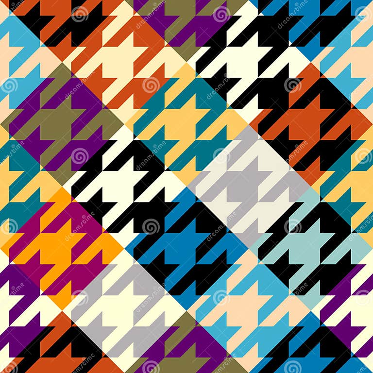 Seamless Hounds-tooth Pattern Stock Vector - Illustration of dogtooth ...