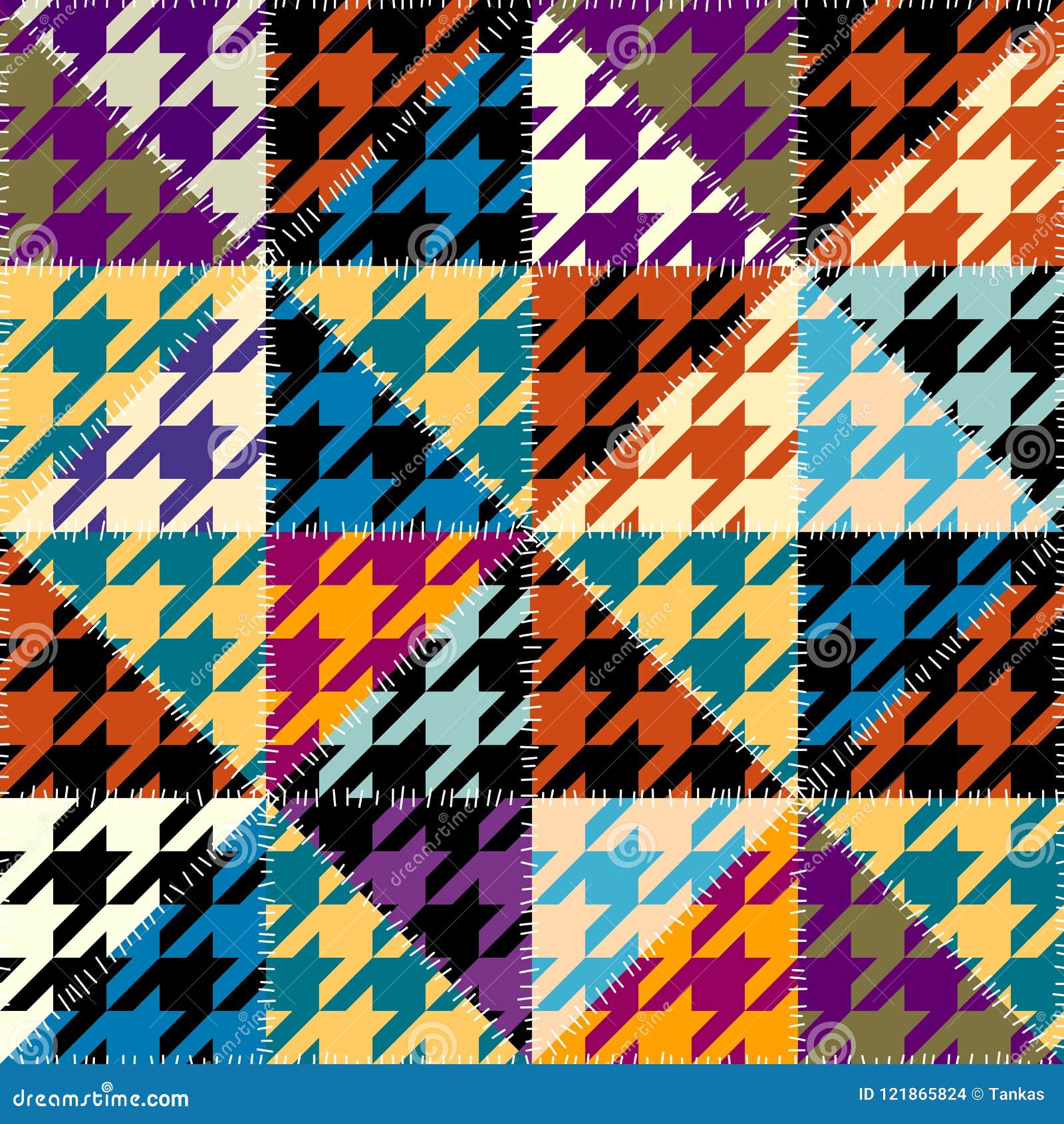 Seamless Hounds-tooth Pattern Stock Vector - Illustration of dogtooth ...