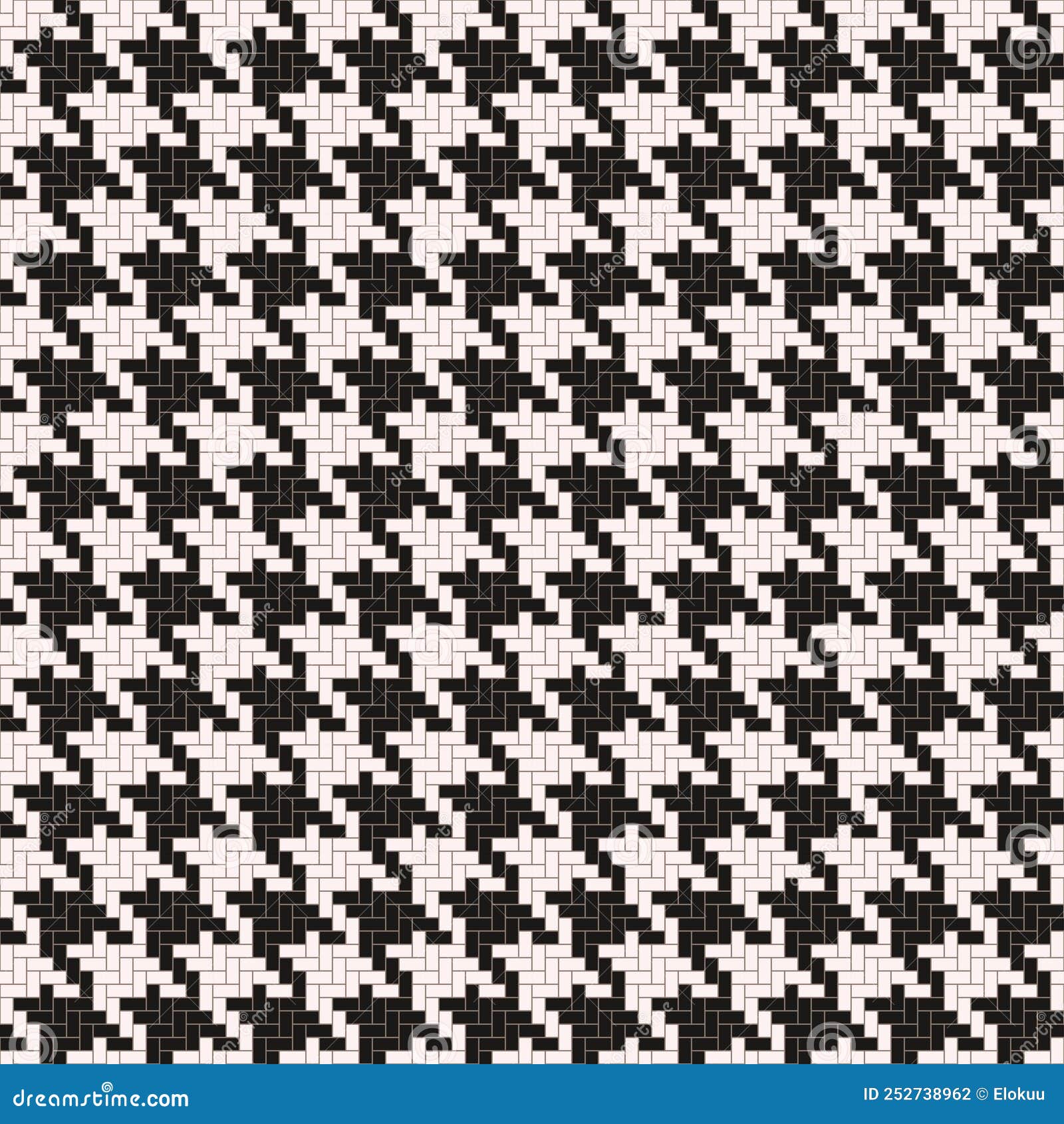 Seamless Houndstooth Pattern in Black and White. Vector Textile Background Stock Vector ...