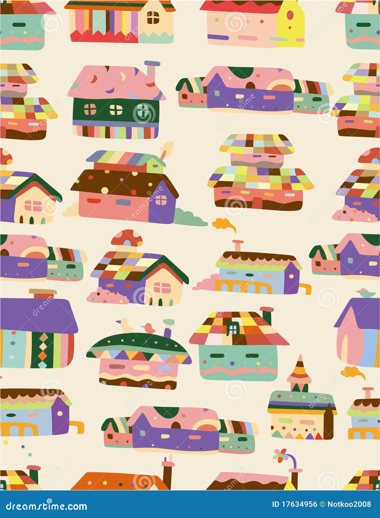 Seamless House pattern stock vector. Illustration of fantasy - 17634956