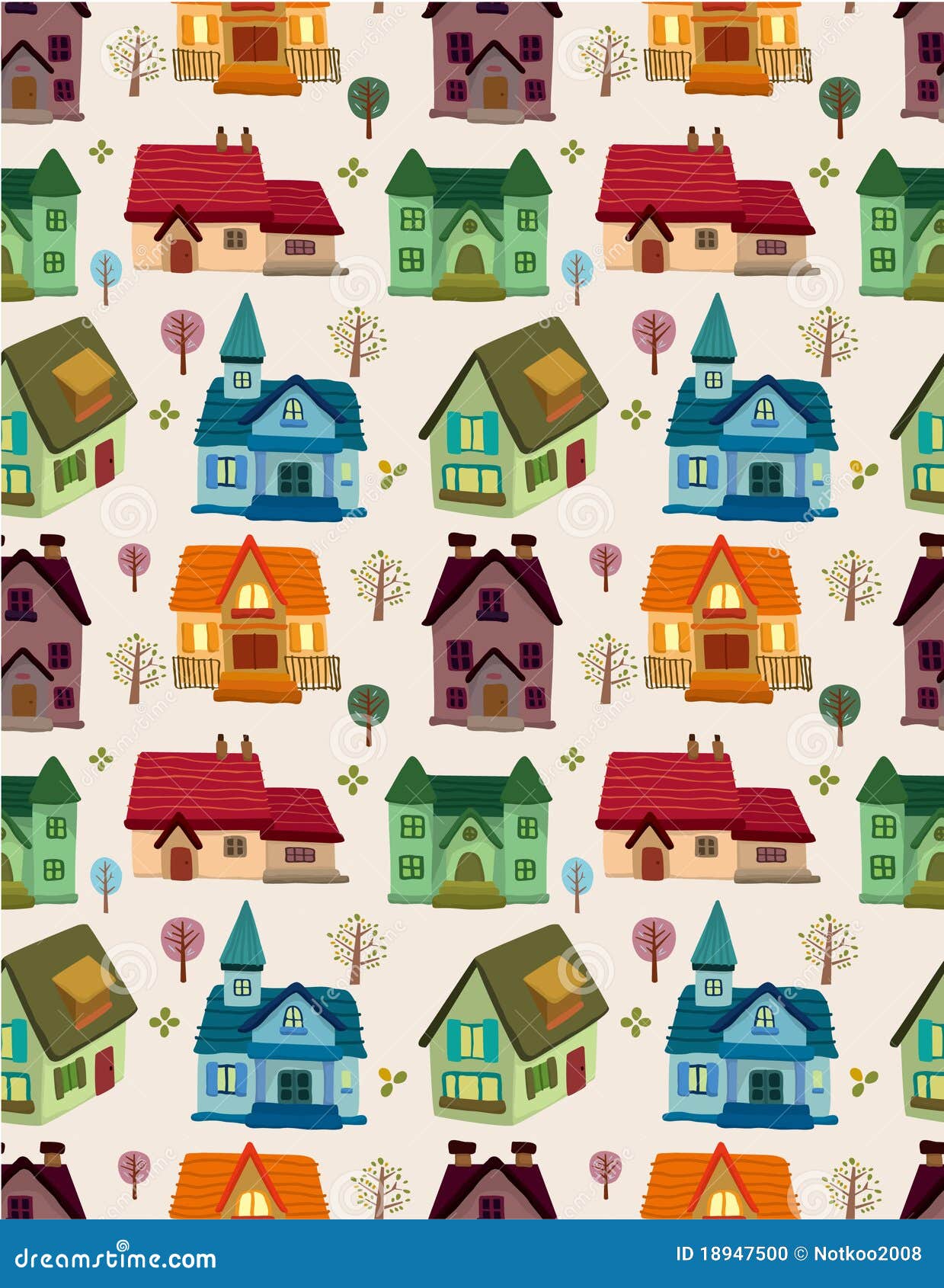Seamless house pattern stock vector. Illustration of decor - 18947500