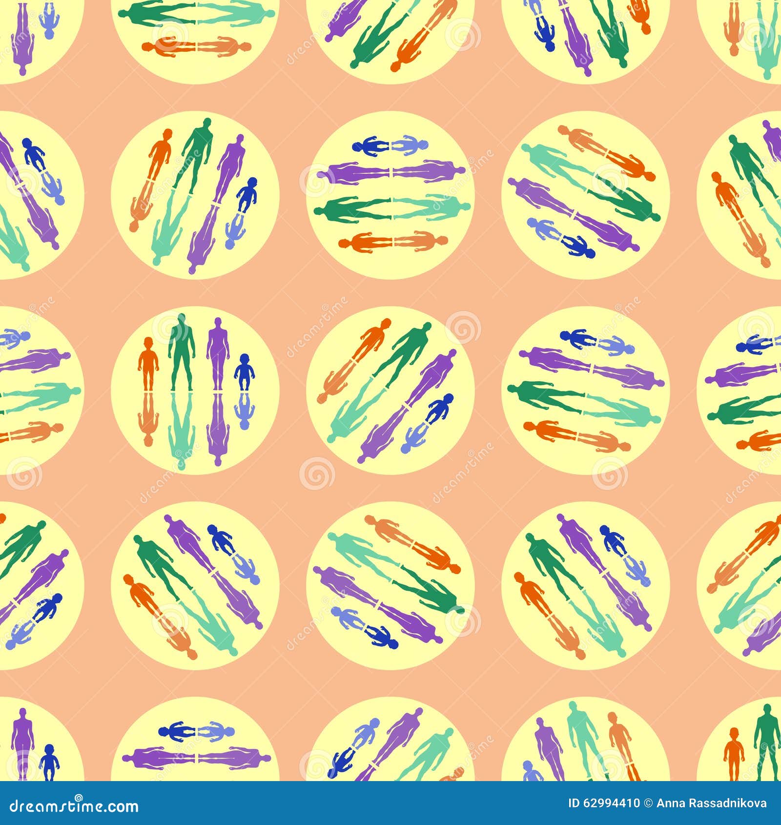 Seamless Human Silhouettes Template Figure Pattern Vector Illustration ...