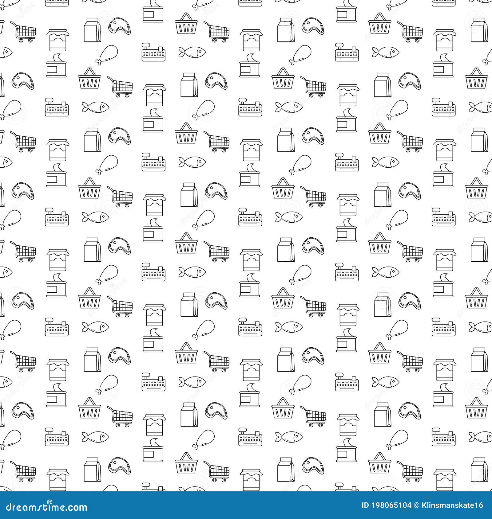 Seamless Icon Pattern Supermarket Design on White Background Stock ...