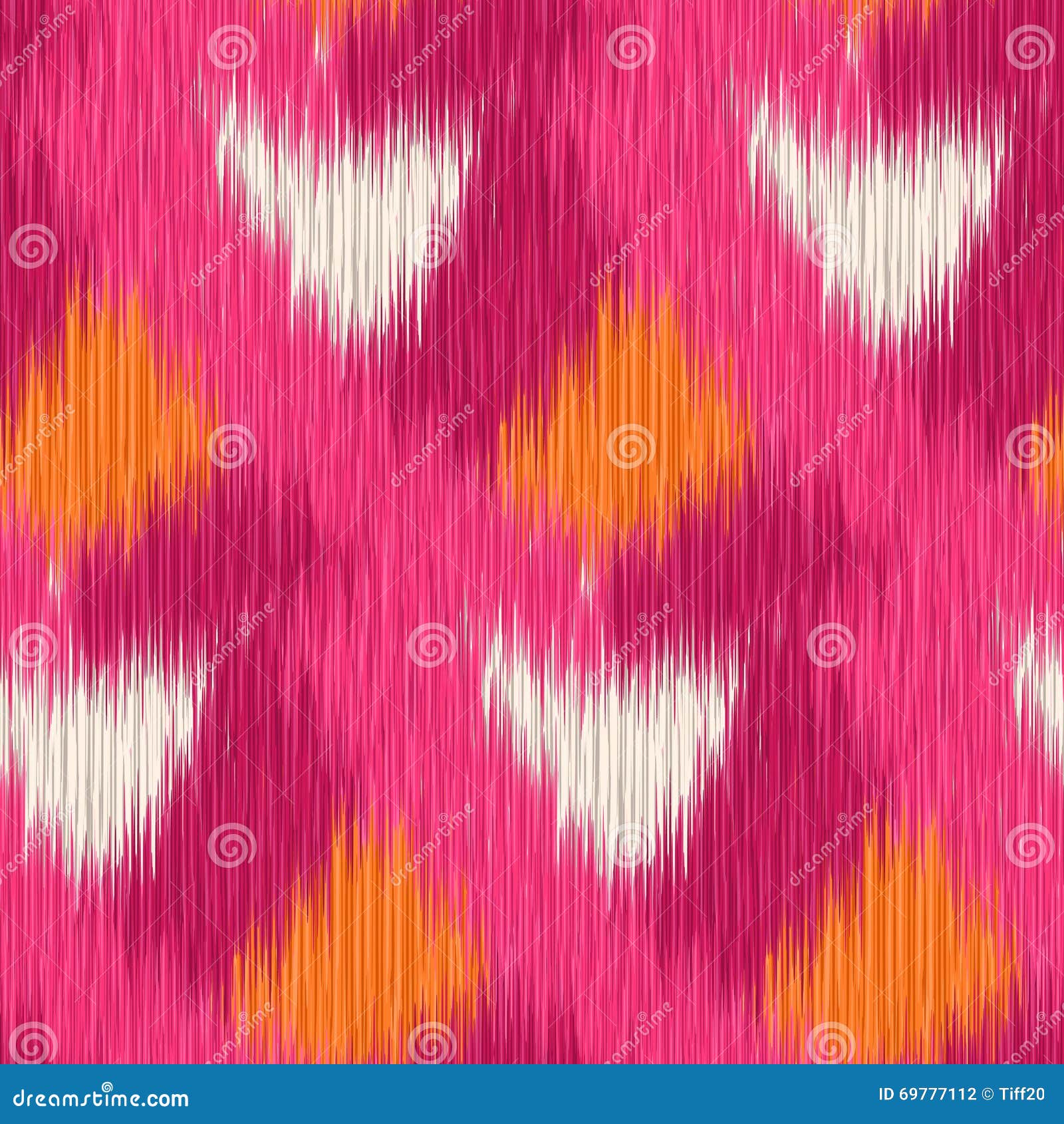 Seamless Ikat Pattern stock vector. Illustration of folk - 69777112