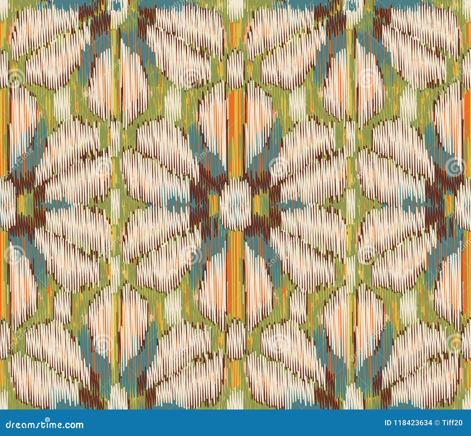 Seamless Ikat Pattern stock vector. Illustration of repeat - 118423634