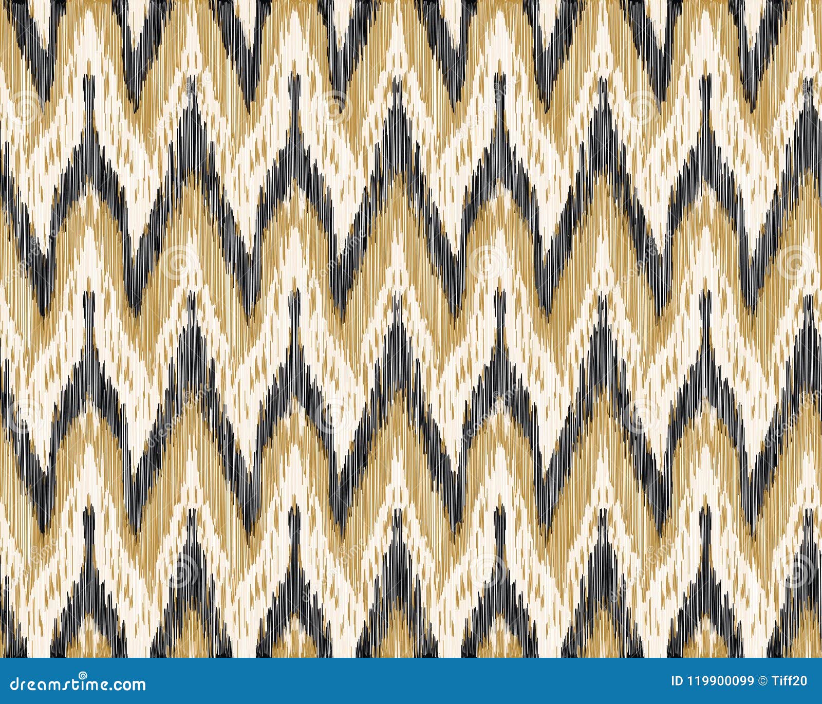 Seamless Ikat Pattern Abstract Background Stock Vector Illustration